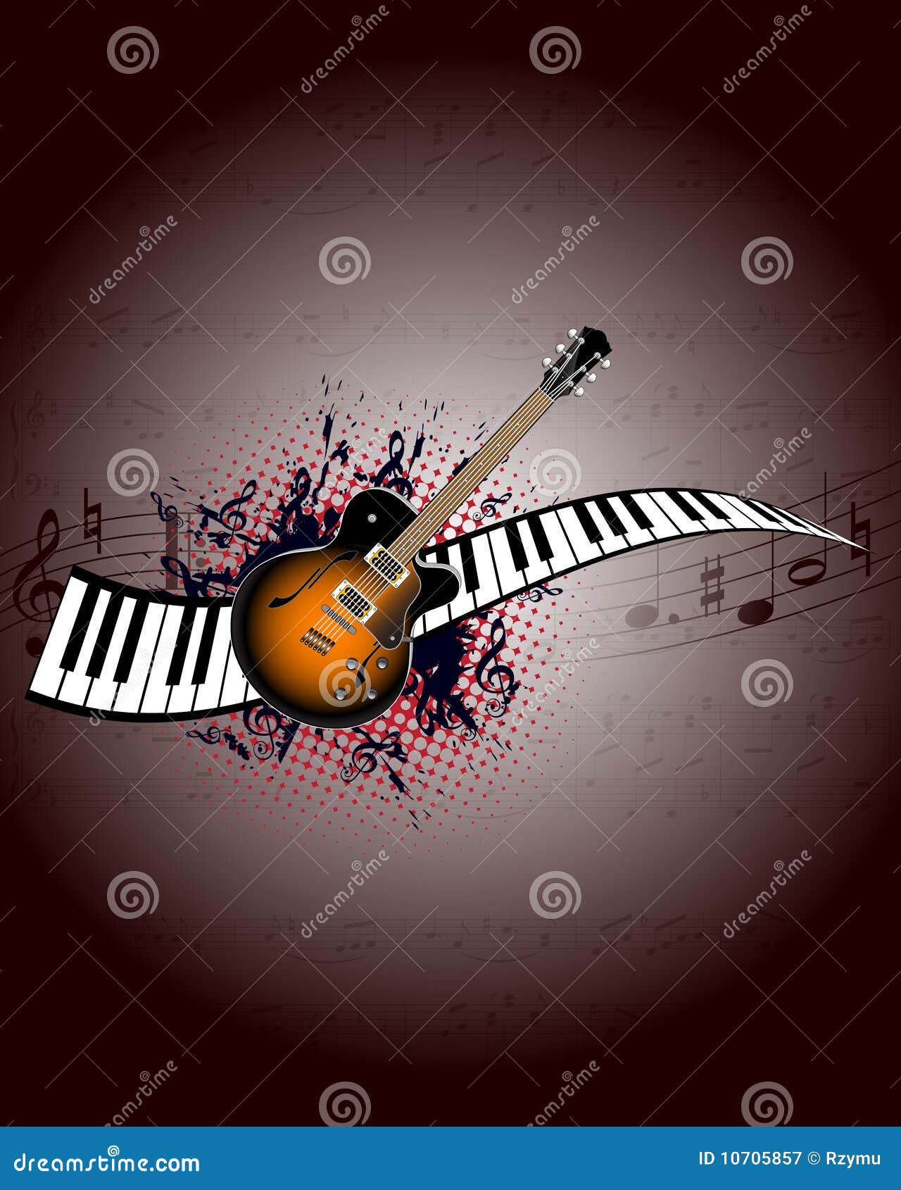 Music Background with Guitar Stock Vector - Illustration of musical ...