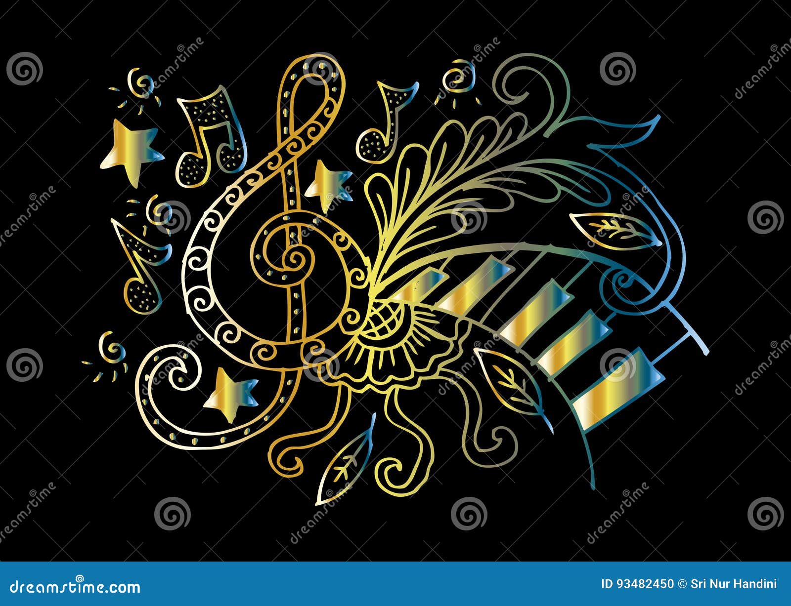 Music background. stock vector. Illustration of keys - 93482450