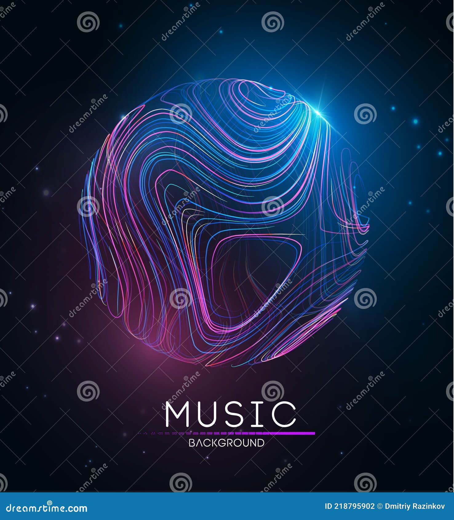 Music Background Line Flow. Vector Particle Big Data Visualisation of ...