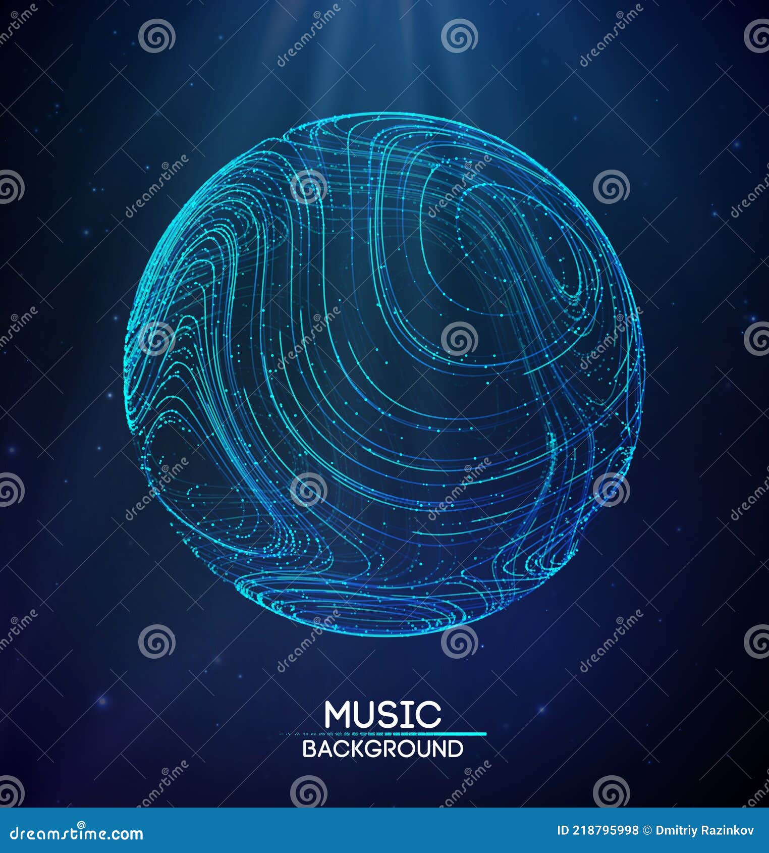 Music Background Line Flow. Vector Particle Big Data Visualisation of ...