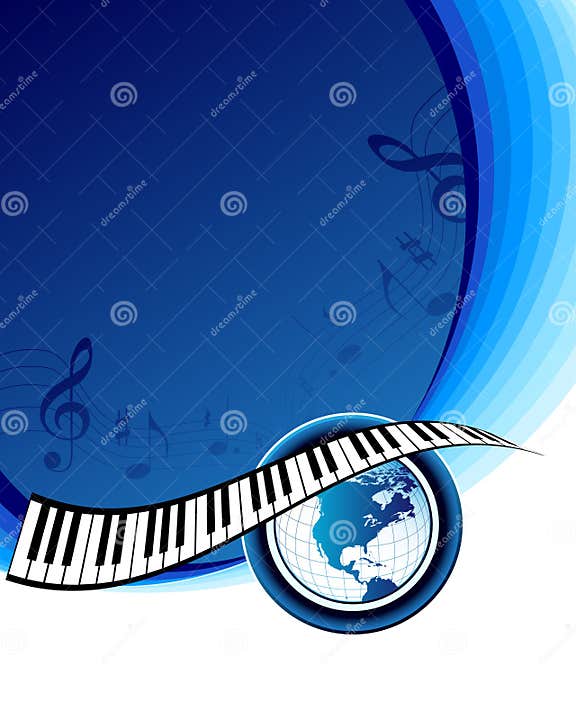 Music Background with Map of the World Stock Vector - Illustration of ...