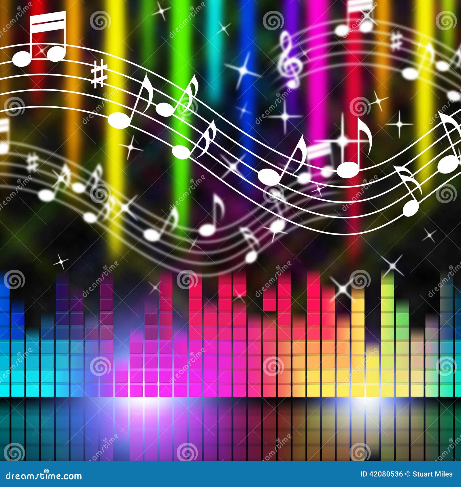 Music Background Means Playing Singing and Musical Stock Illustration ...