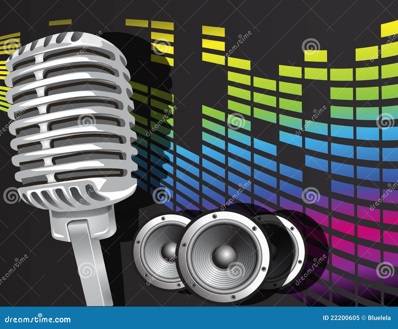 Music Background with Microphone Stock Vector - Illustration of ...