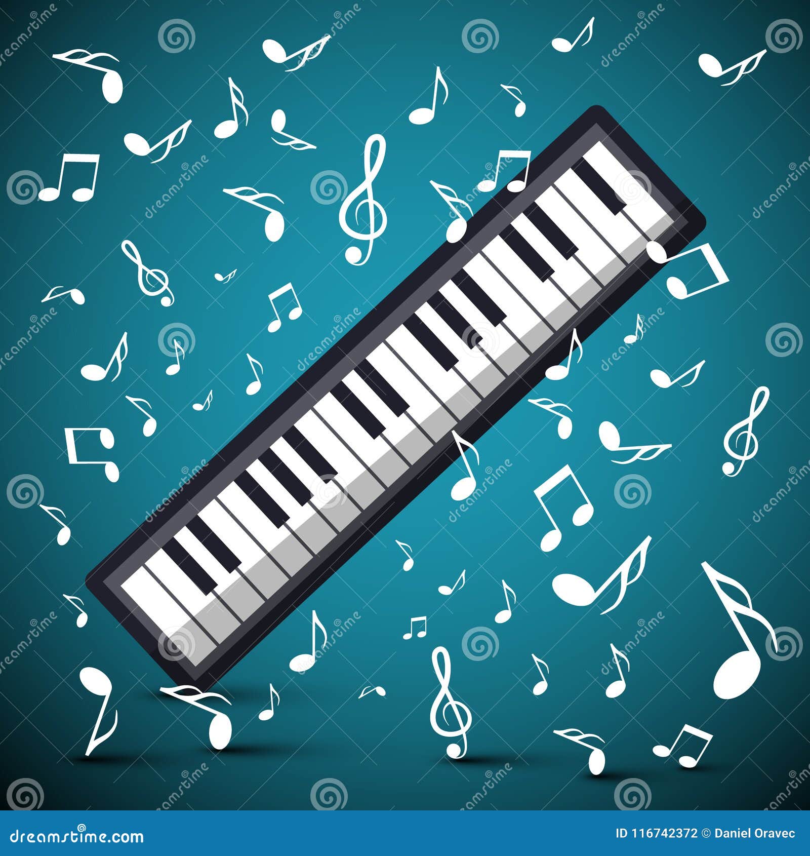 Music Design with Notes and Keyboard Stock Vector - Illustration of ...