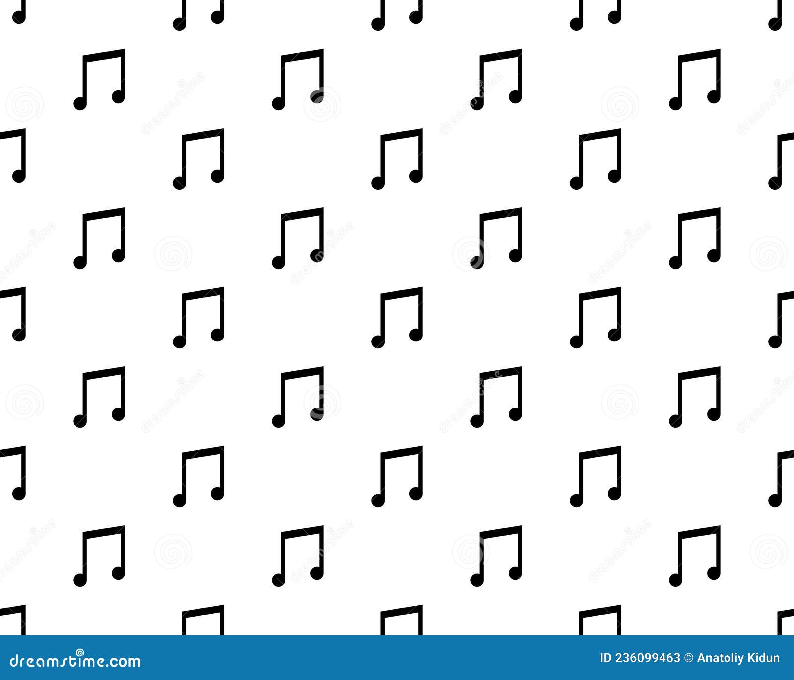 Music Background with Notes and Symbols, Black and White, Seamless ...