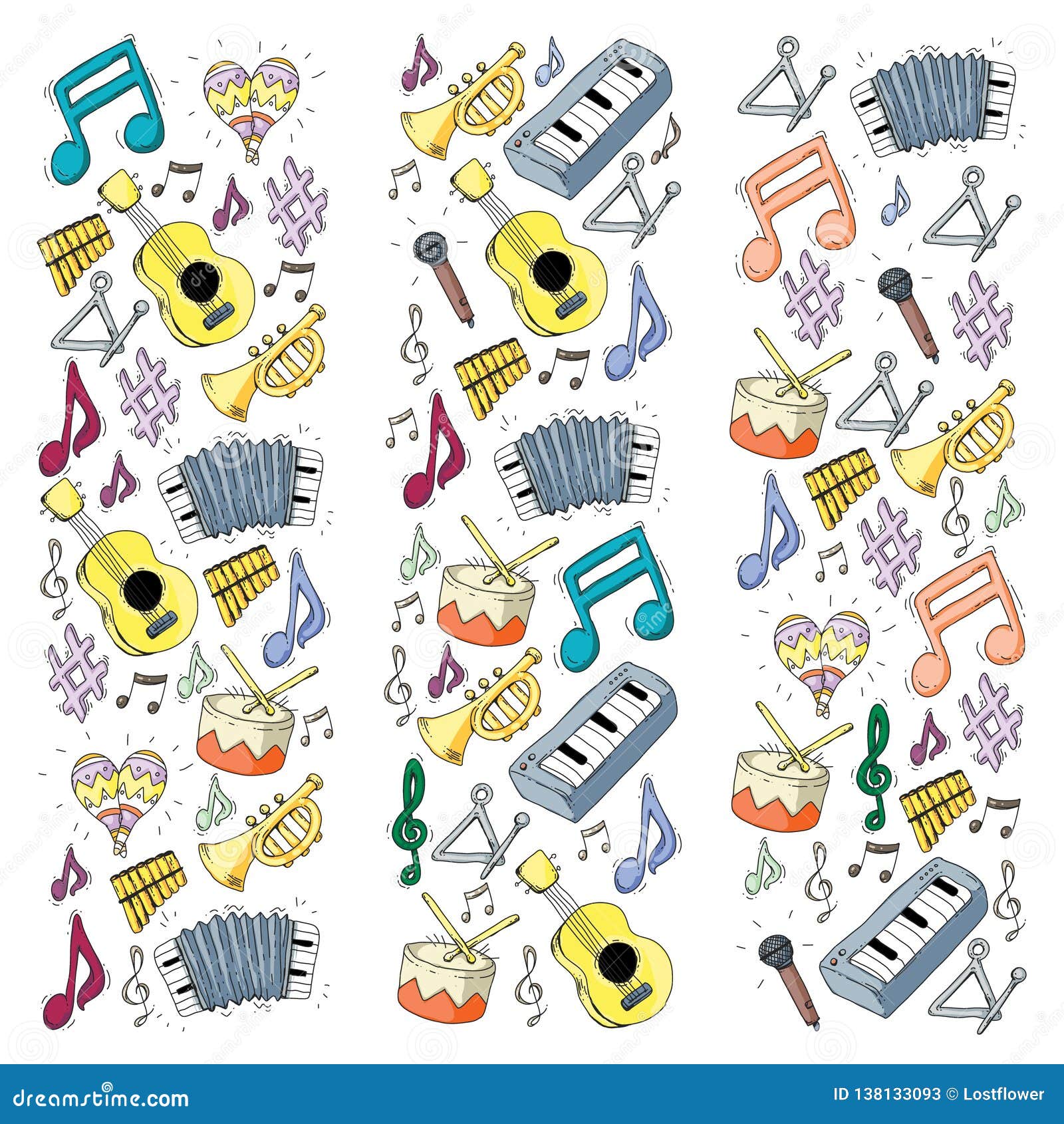 Music Background for Patterns. Vector Illustration with Musical ...