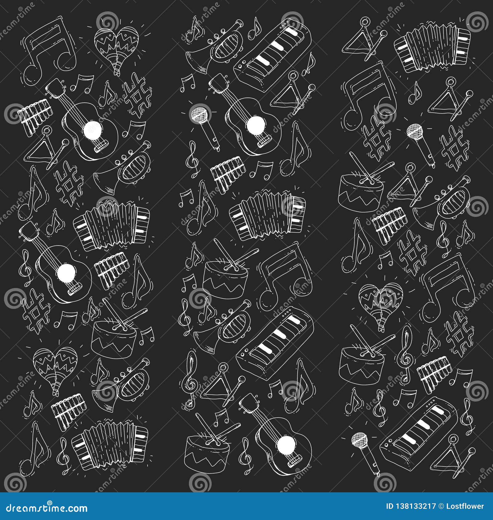 Music Background for Patterns. Vector Illustration with Musical ...