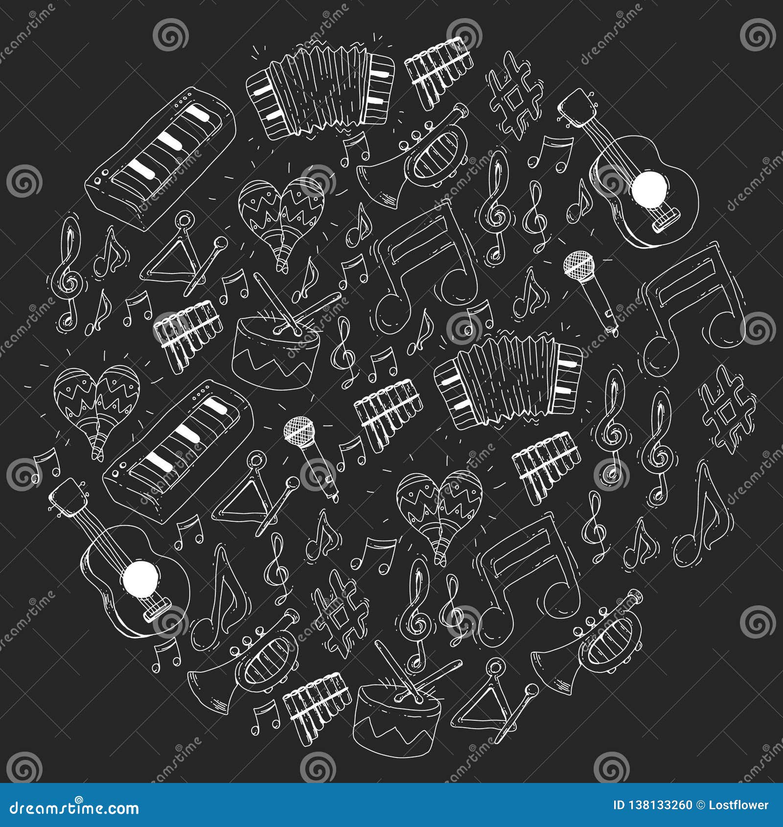 Music Background for Patterns. Vector Illustration with Musical ...