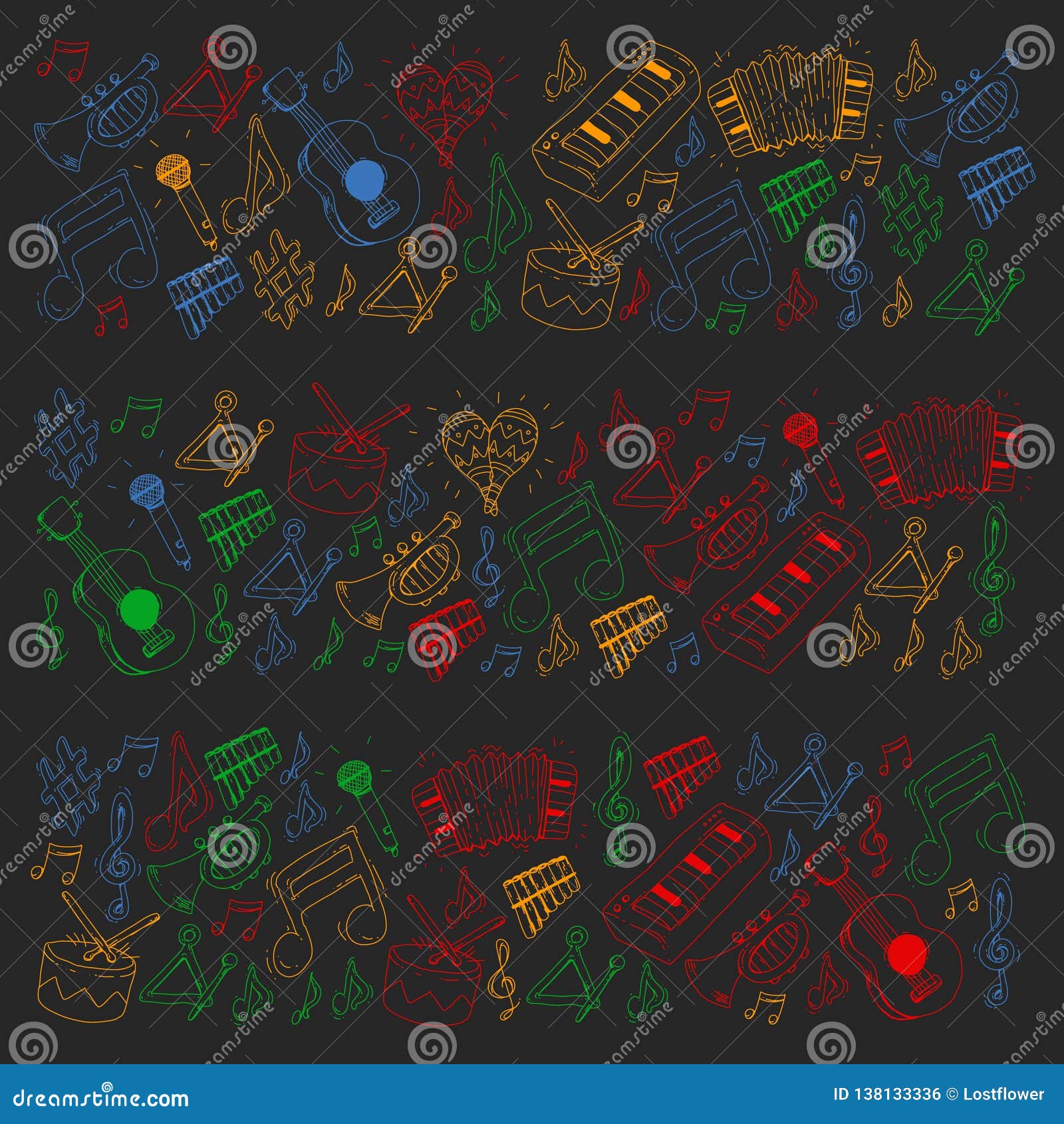 Music Background for Patterns. Vector Illustration with Musical ...