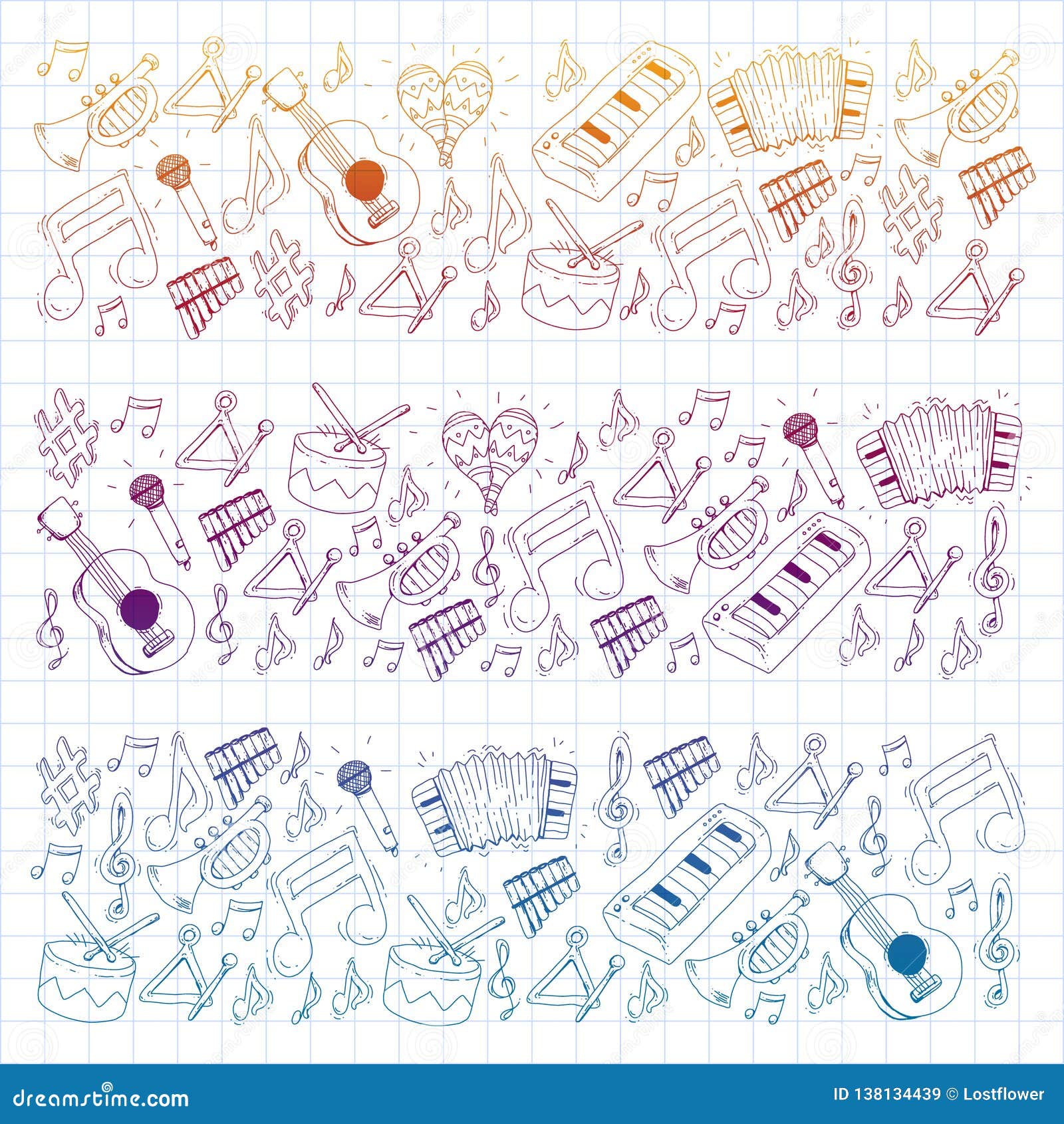 Music Background for Patterns. Vector Illustration with Musical ...