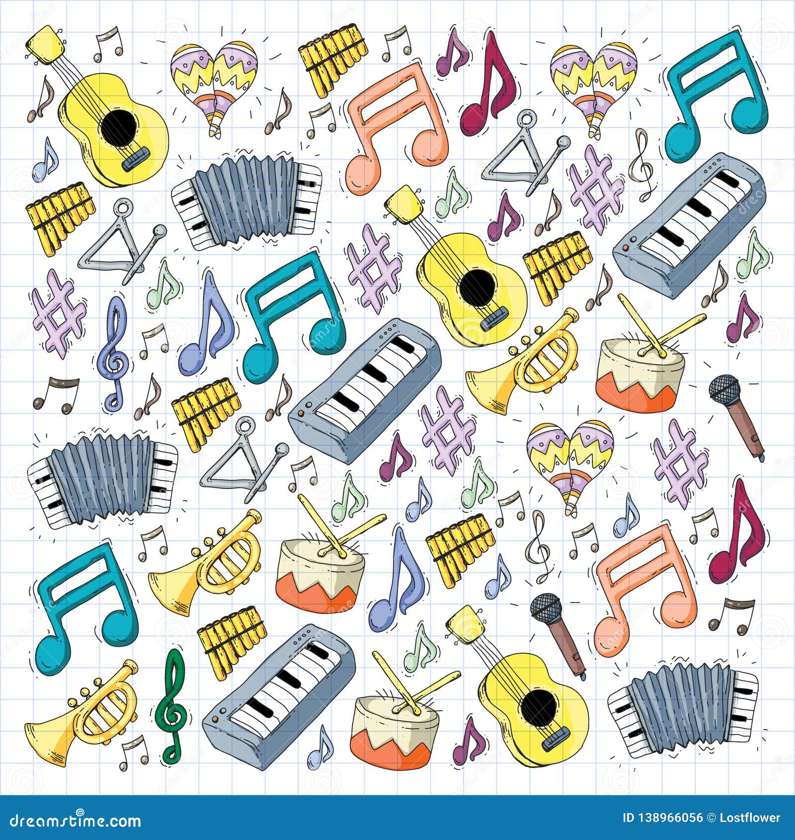 Music Background for Patterns. Vector Illustration with Musical ...