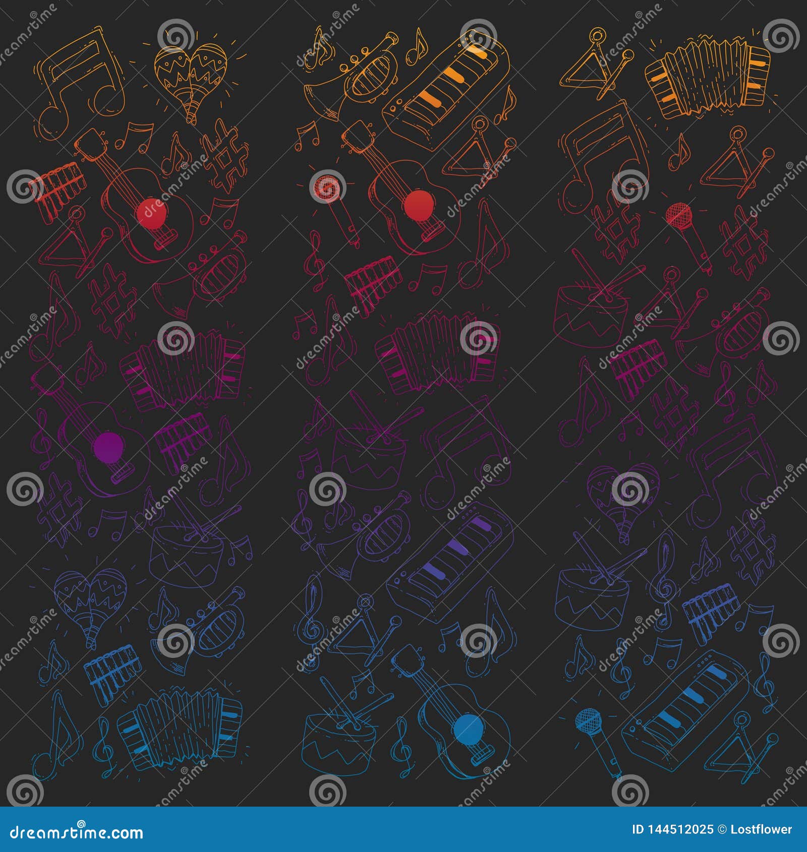 Music Background for Patterns. Vector Illustration with Musical ...
