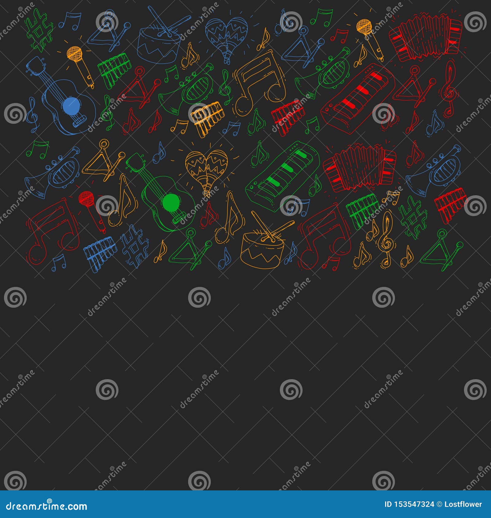 Music Background for Patterns. Vector Illustration with Musical ...