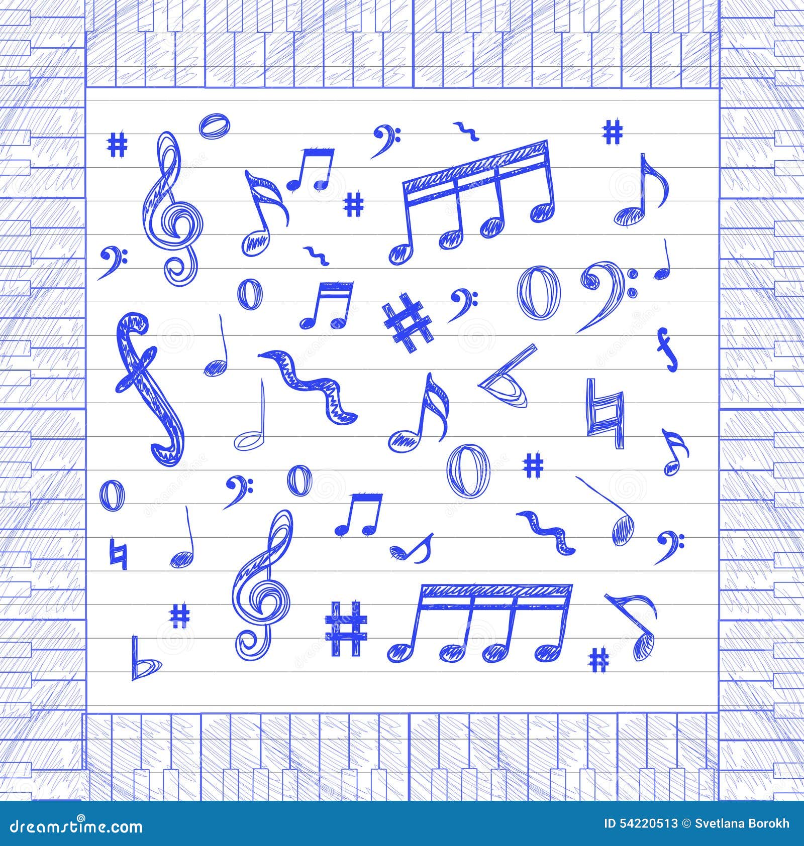 Music background stock vector. Illustration of lesson - 54220513