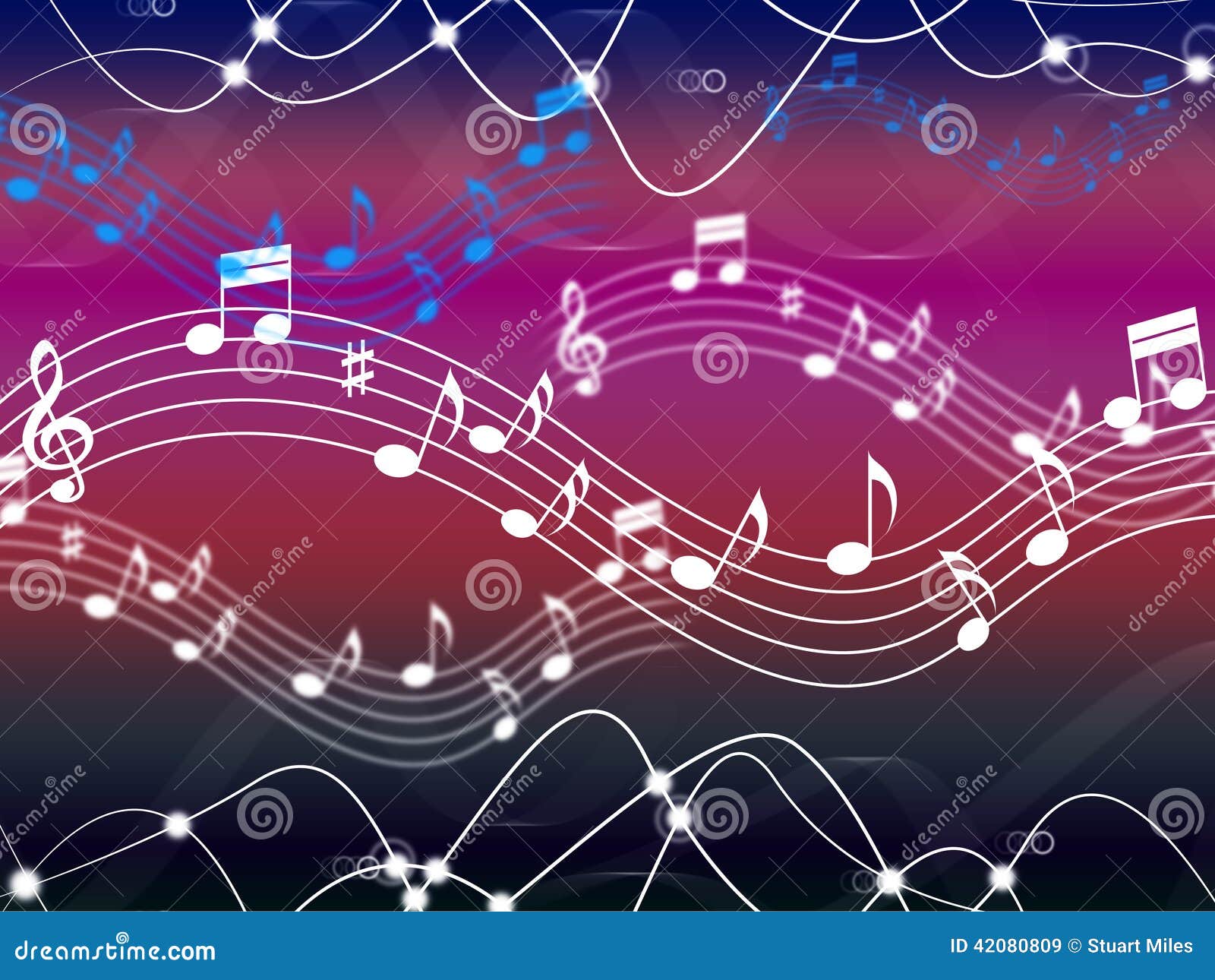 Music Background Shows Musical Song and Harmony Stock Illustration ...
