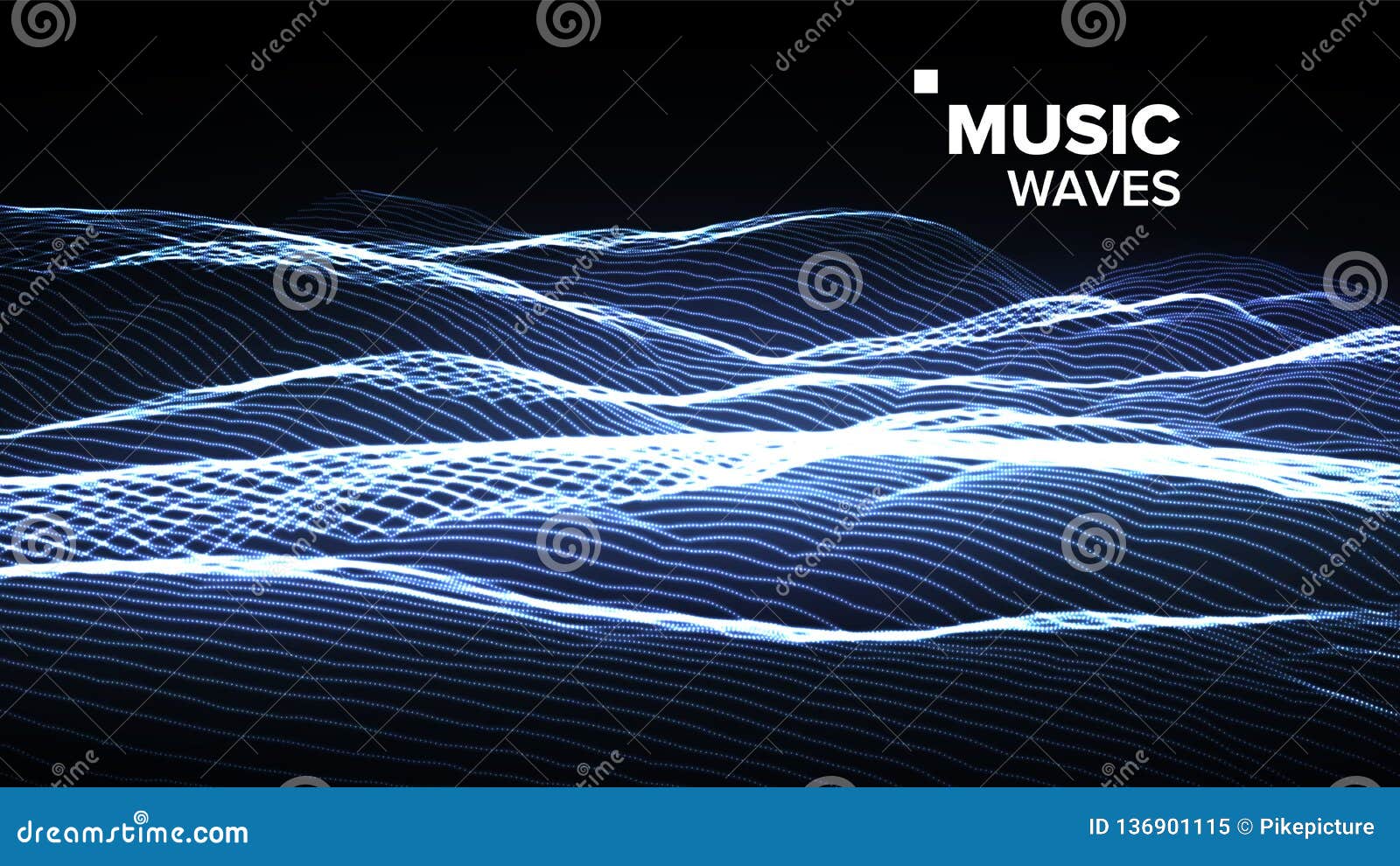 Music Background Vector. Dj Backdrop. Electromagnetic Code. 3D ...