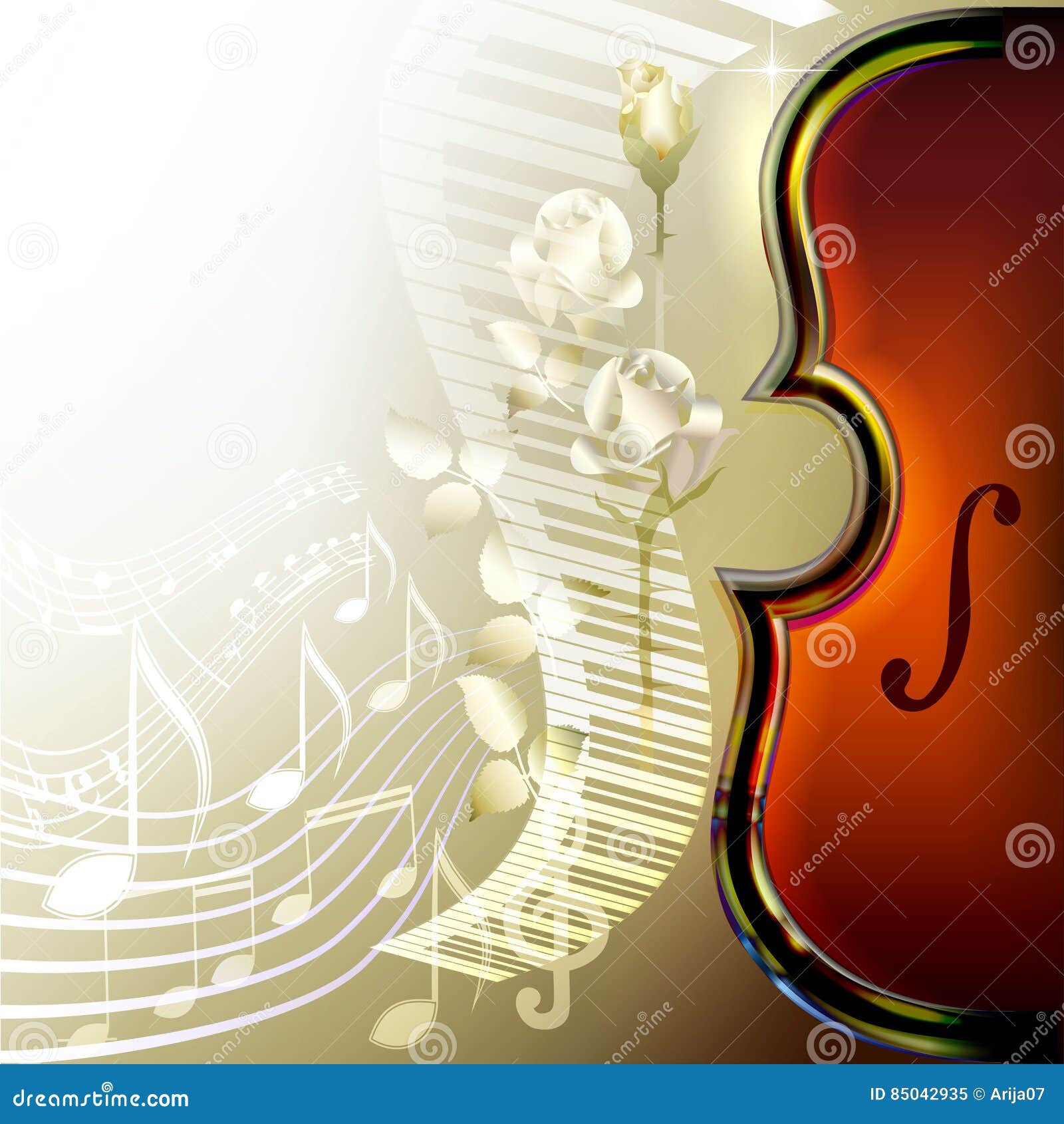 Vector Music Background with Violin Stock Vector - Illustration of ...
