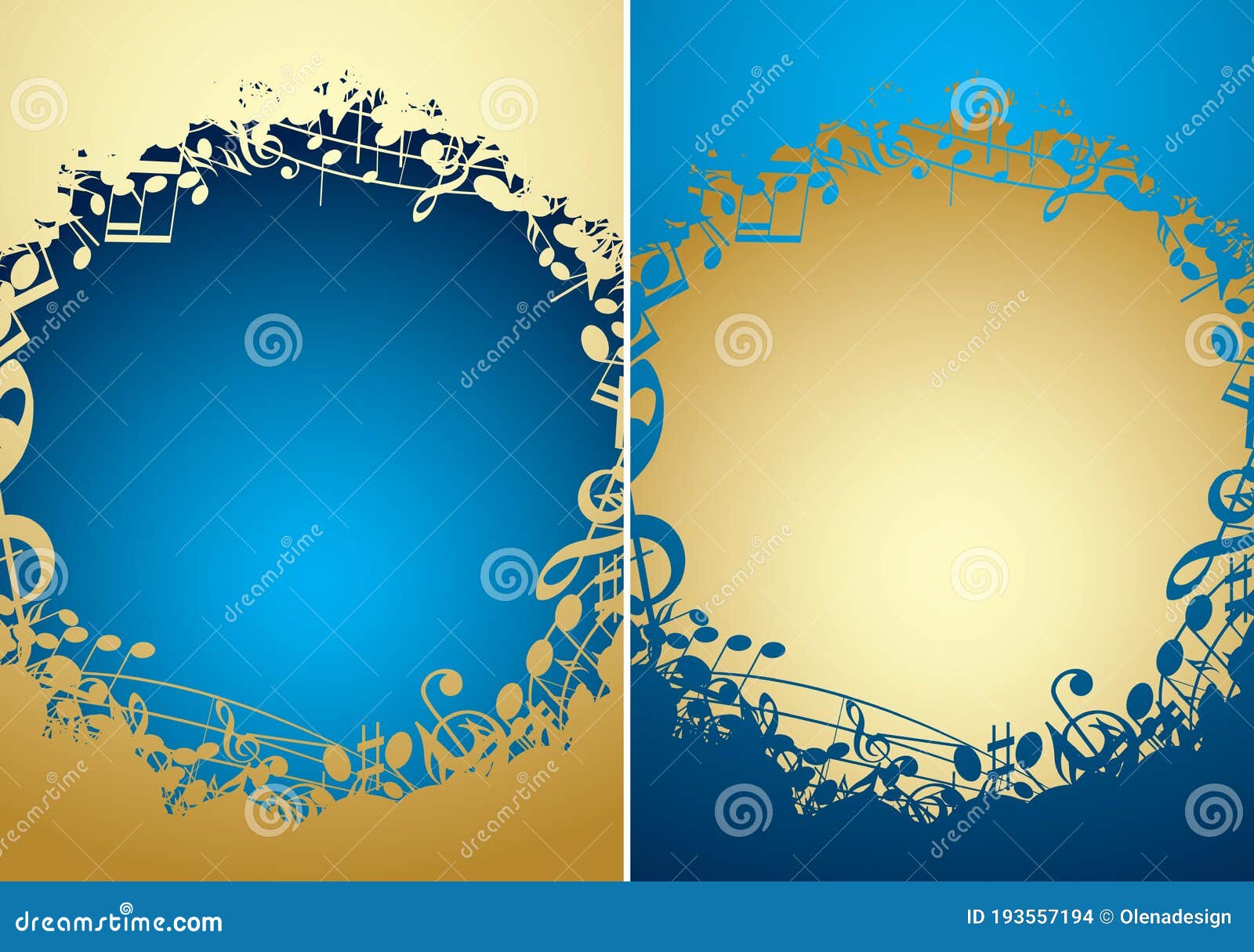 Music Backgrounds with Musical Notes and Gradient - Vector Golden and ...