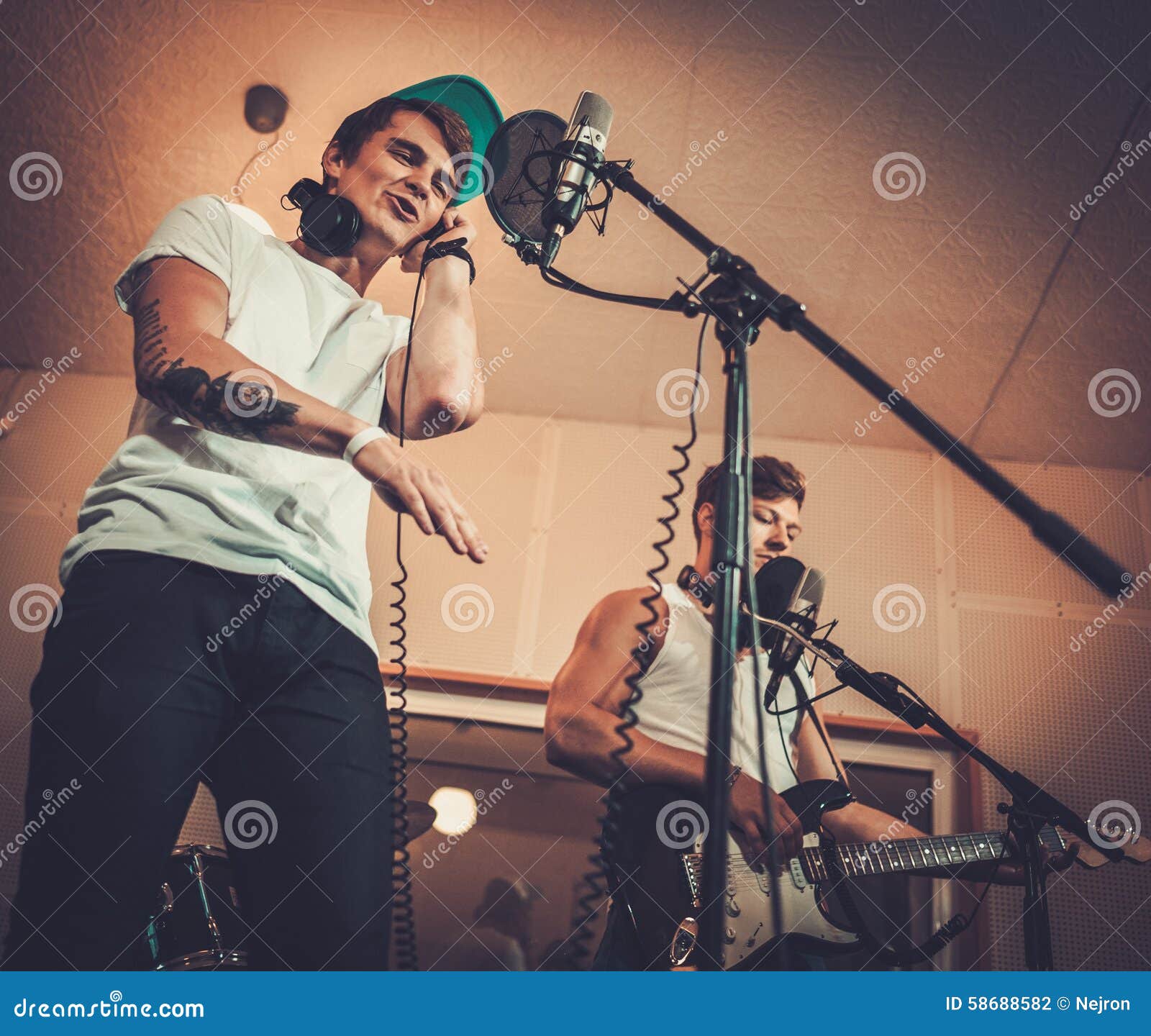 Music Band Performing in a Studio Stock Photo - Image of people, sound ...