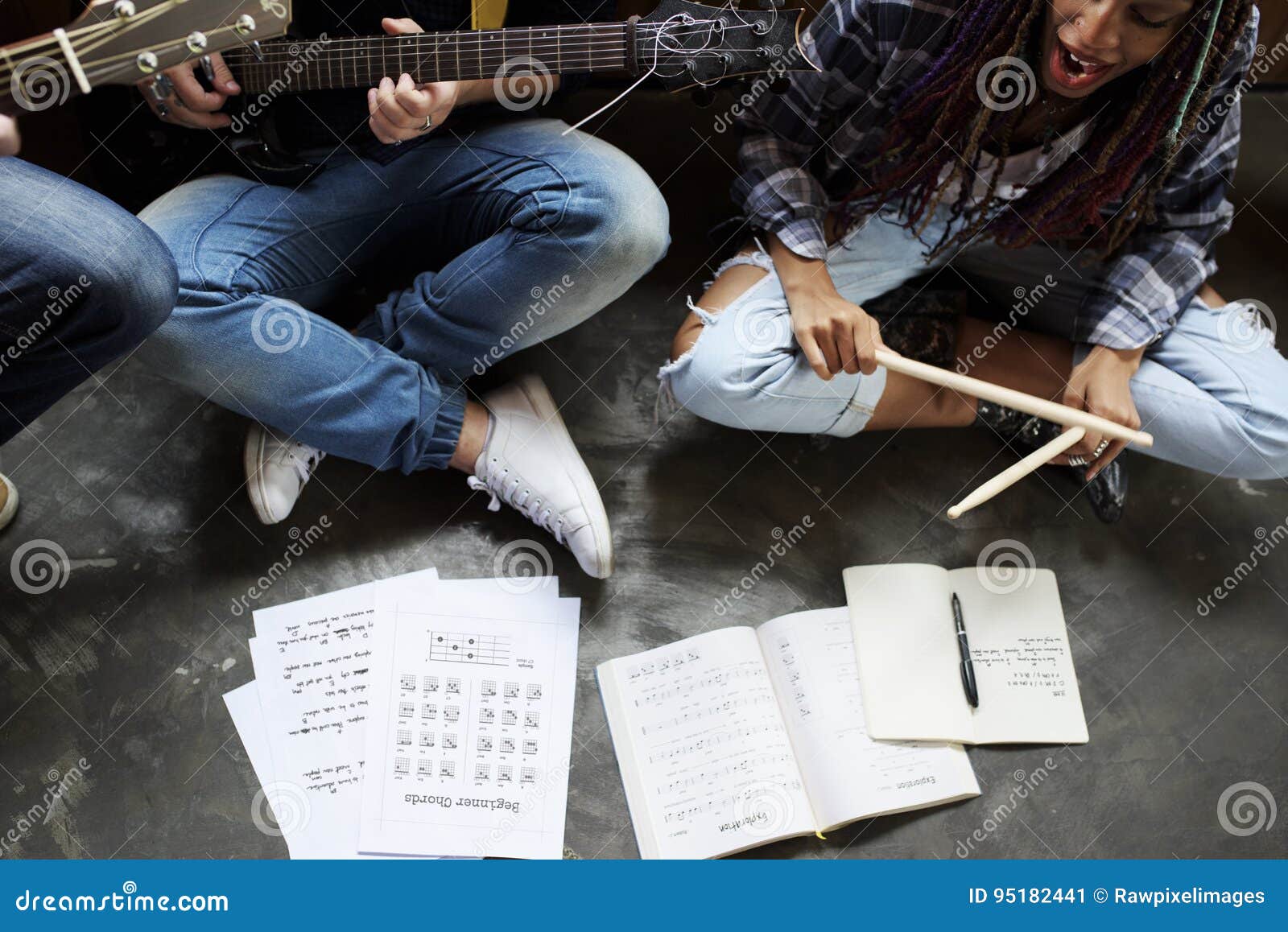 Music Band Rehearsal Guitar Sing Stock Image - Image of note, life ...
