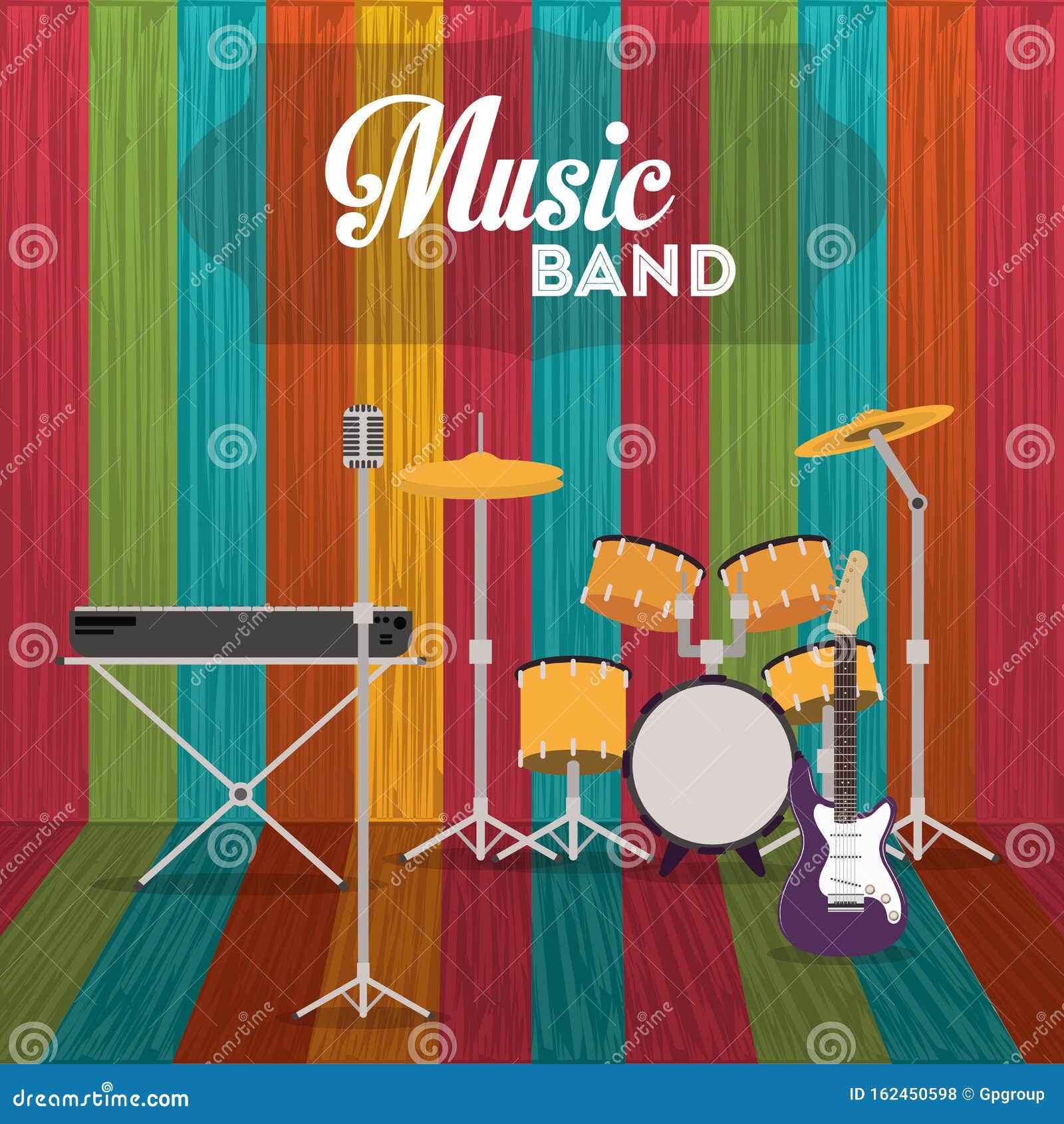 Music Band Set Instruments Icons Stock Vector - Illustration of concept ...
