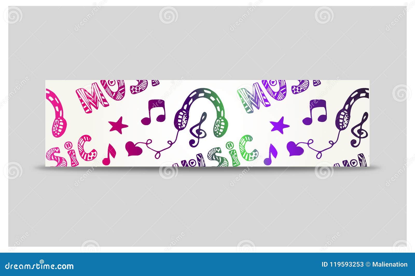 Music Banner with Musical Elements. Vector Card. Stock Vector ...