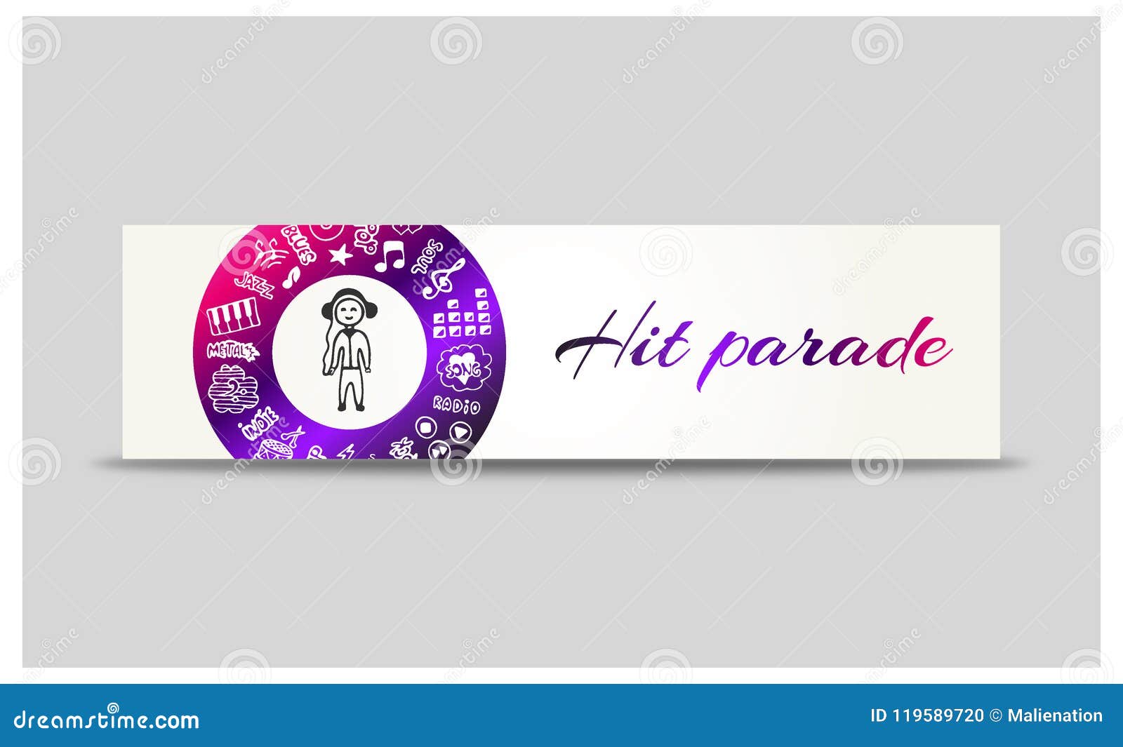 Music Banner. Vector Hit Parade Concept. Stock Vector - Illustration of ...