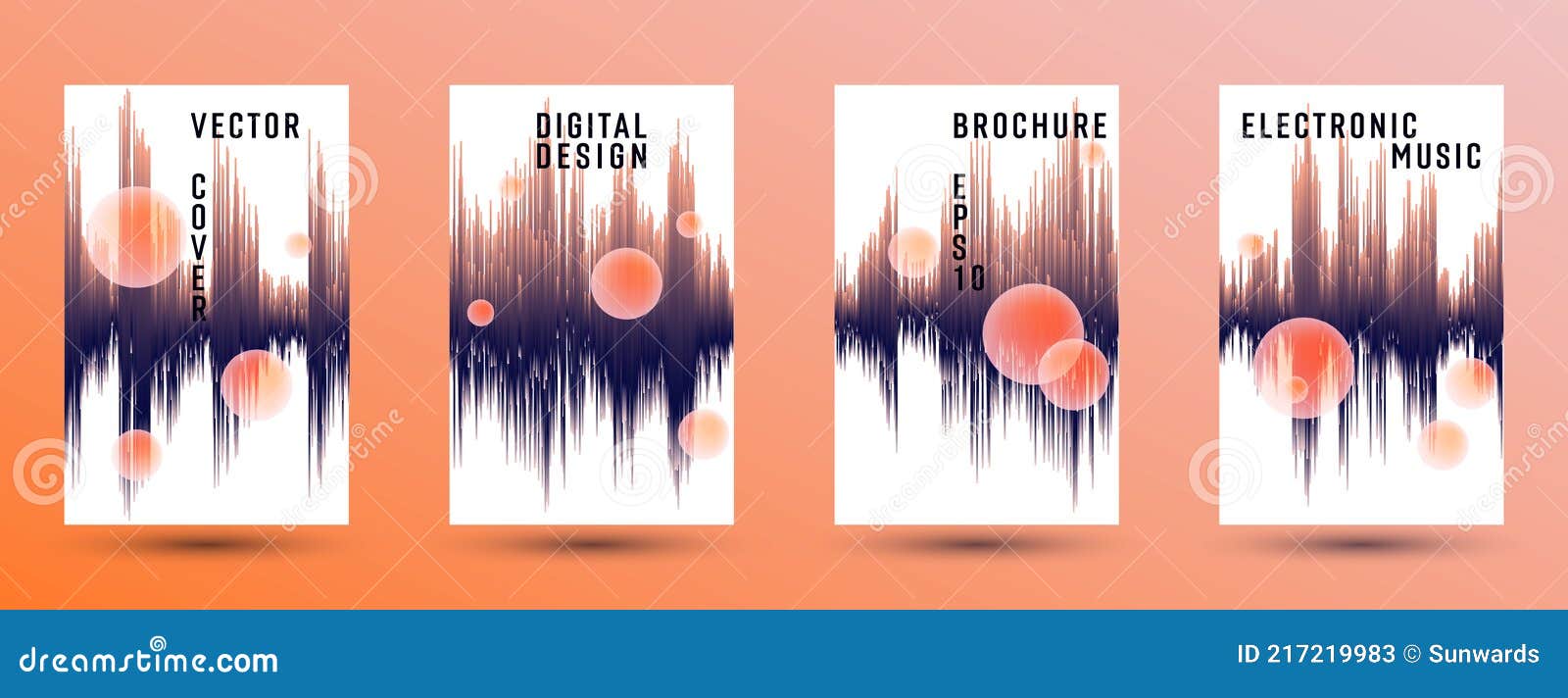 Music Banners Set with Sound Wave Background Stock Vector ...