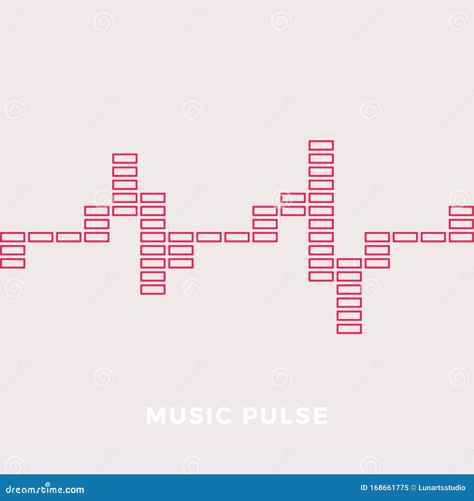Music Beat Seamless Horizontal Pattern. Abstract Equalizer or Heart ...