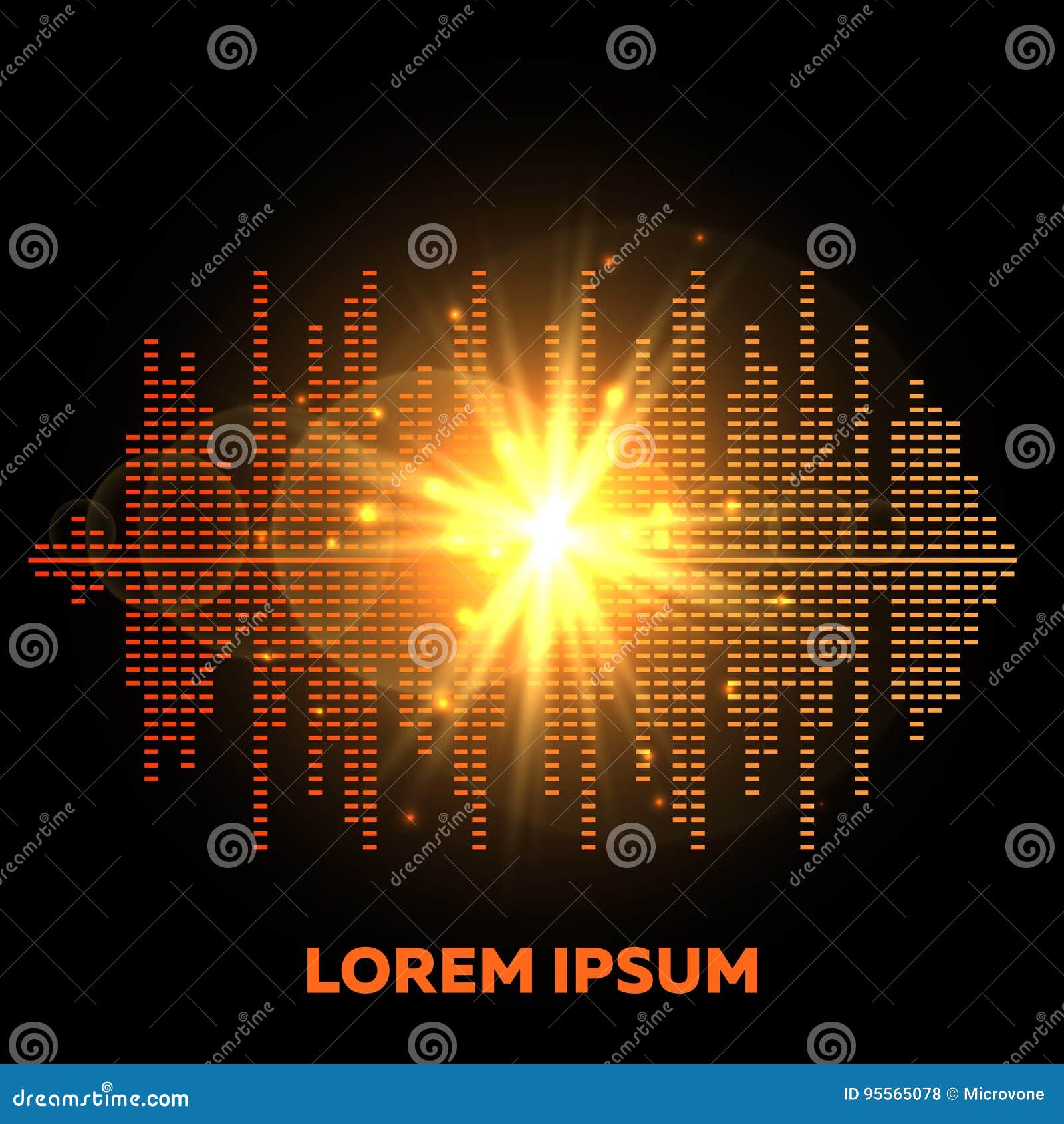 Music Beat Vector Background - Shining Colorful Equalizer with Flash of ...