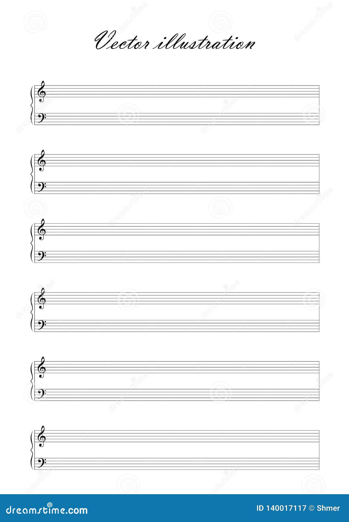 Blank Sheet Music Notes stock vector. Illustration of template - 140017117