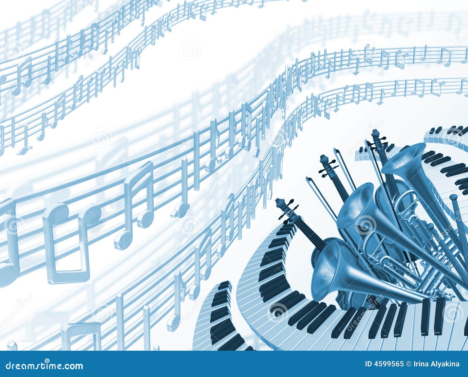 Music blue background stock illustration. Illustration of violin - 4599565