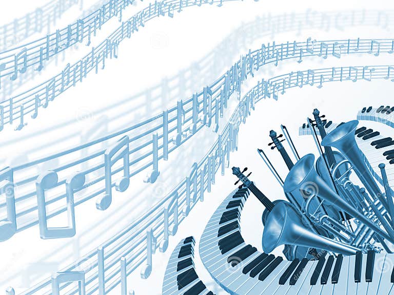 Music blue background stock illustration. Illustration of violin - 4599565