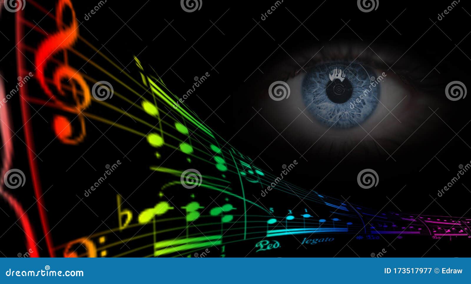 Music eye - background stock illustration. Illustration of beauty ...
