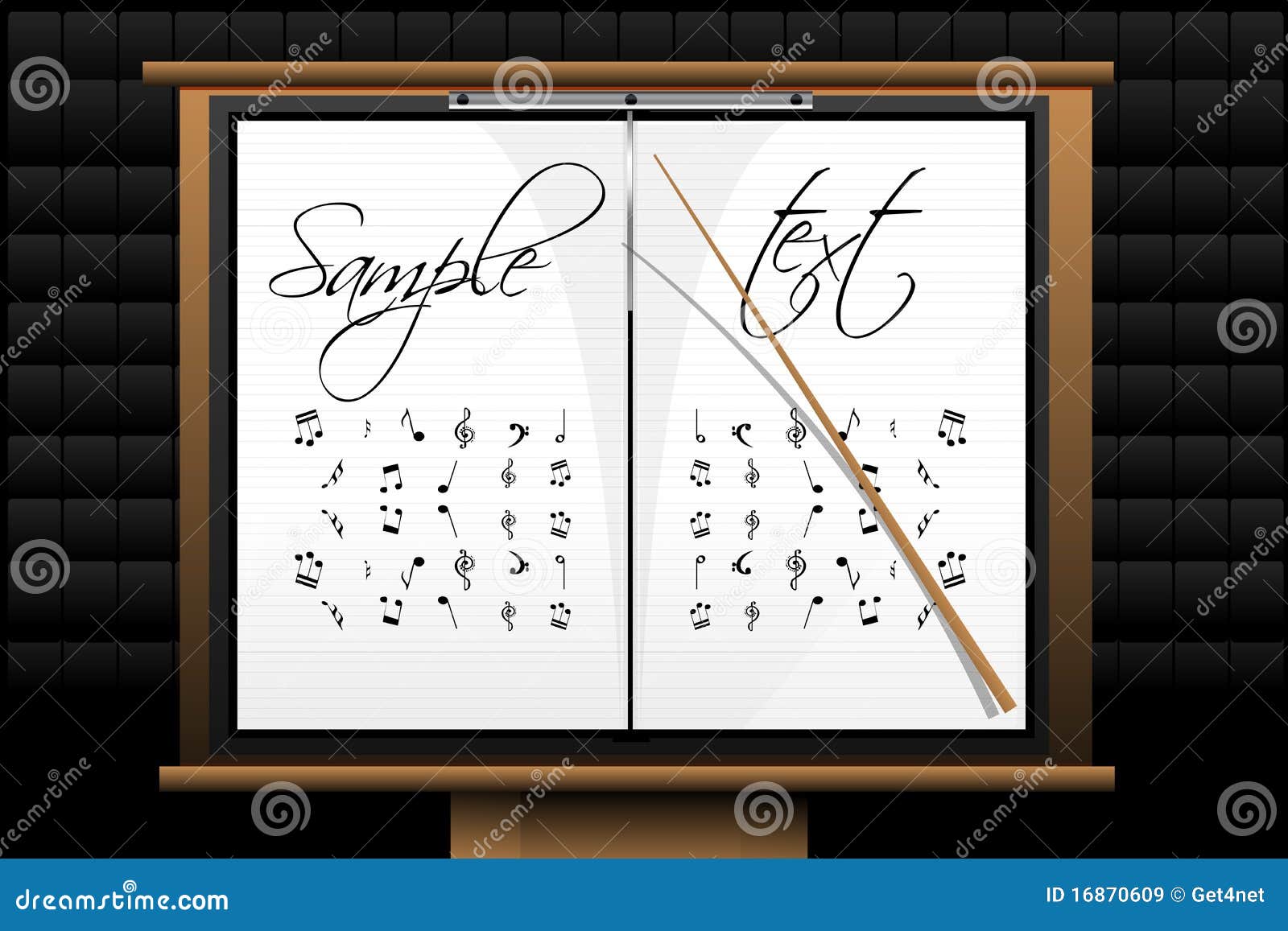 Music board stock illustration. Illustration of sheet - 16870609