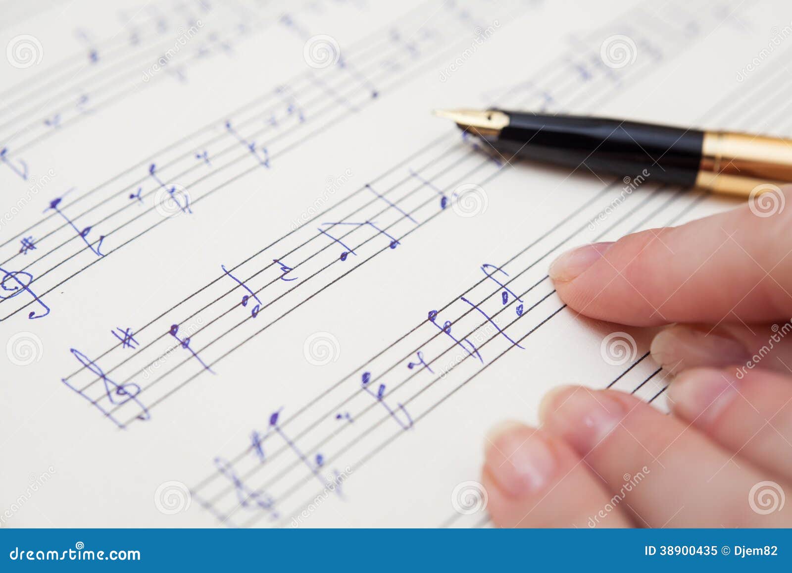 Music Book with Handwritten Notes Stock Image - Image of melody ...
