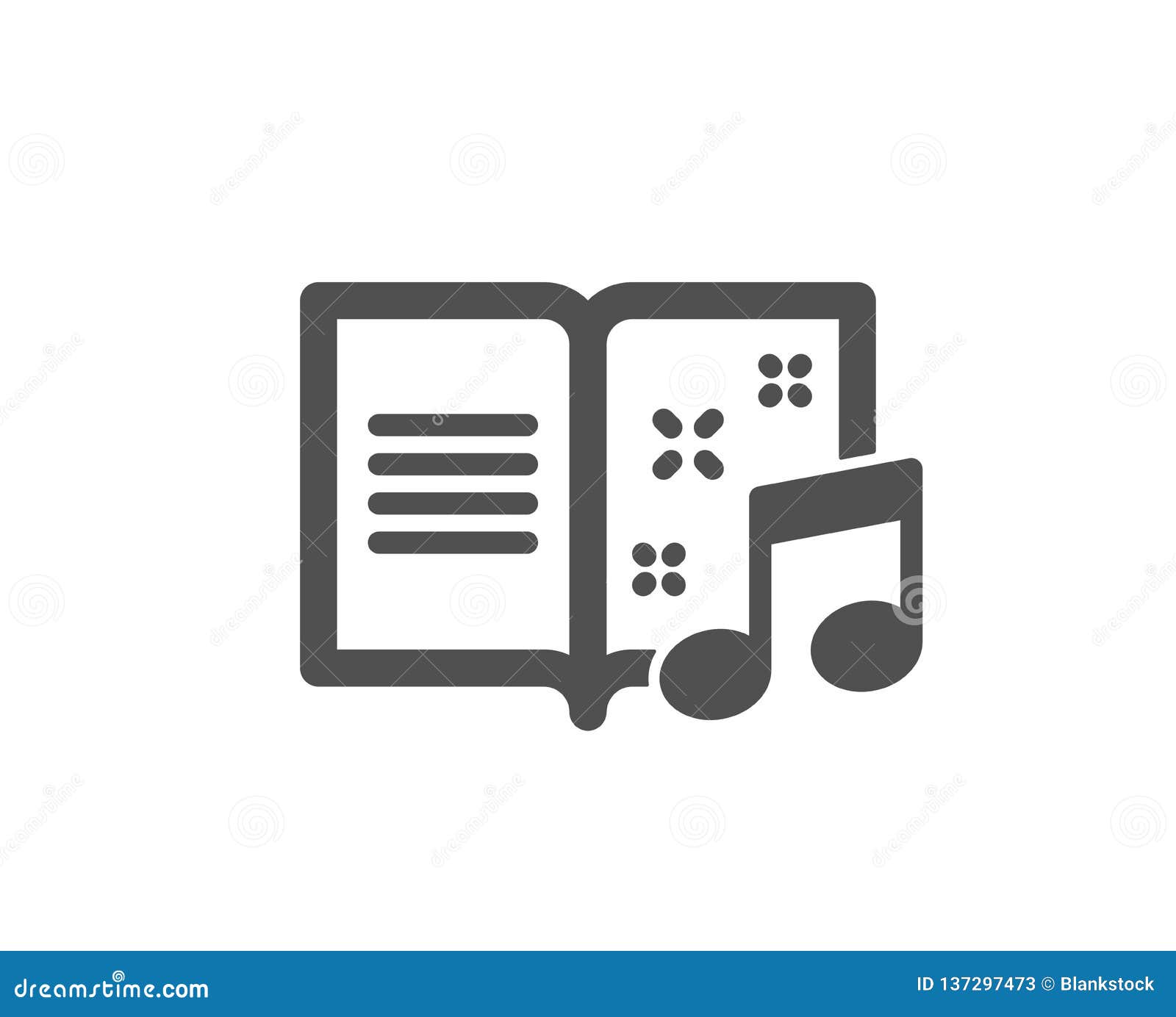 Music Book Icon. Musical Note Sign. Vector Stock Vector - Illustration ...