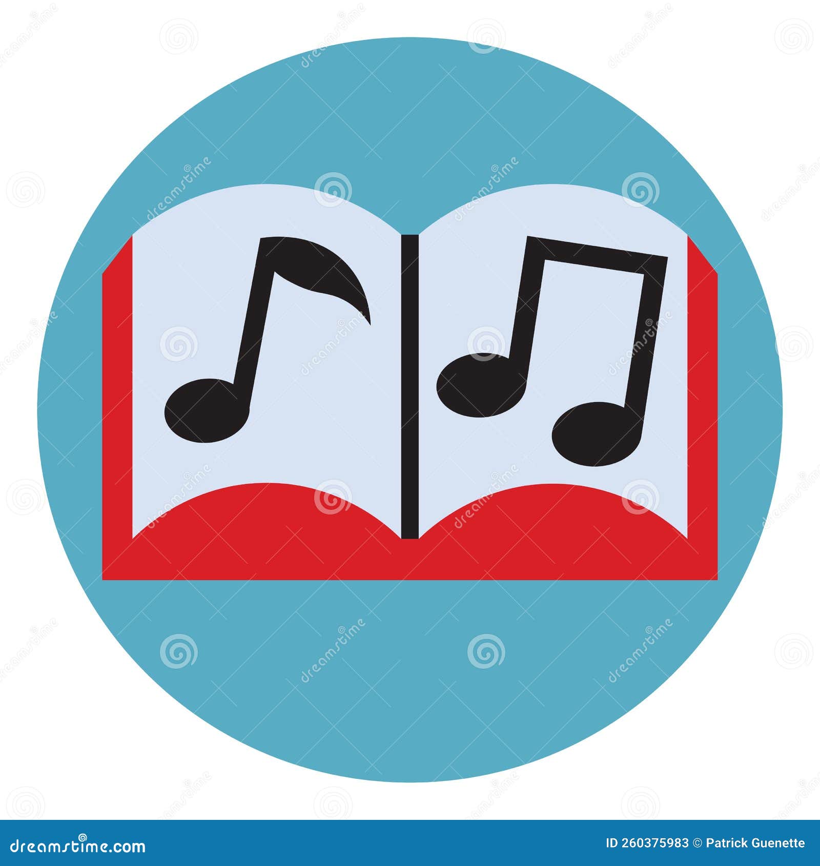 Music book, icon stock vector. Illustration of pause - 260375983