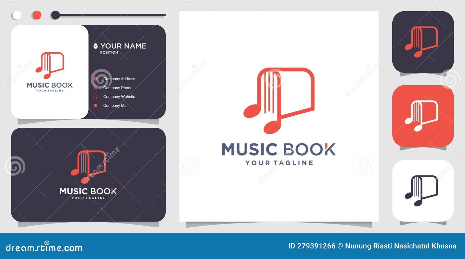 Music Book Logo Idea Creative Abstract Concept Premium Vector Stock ...