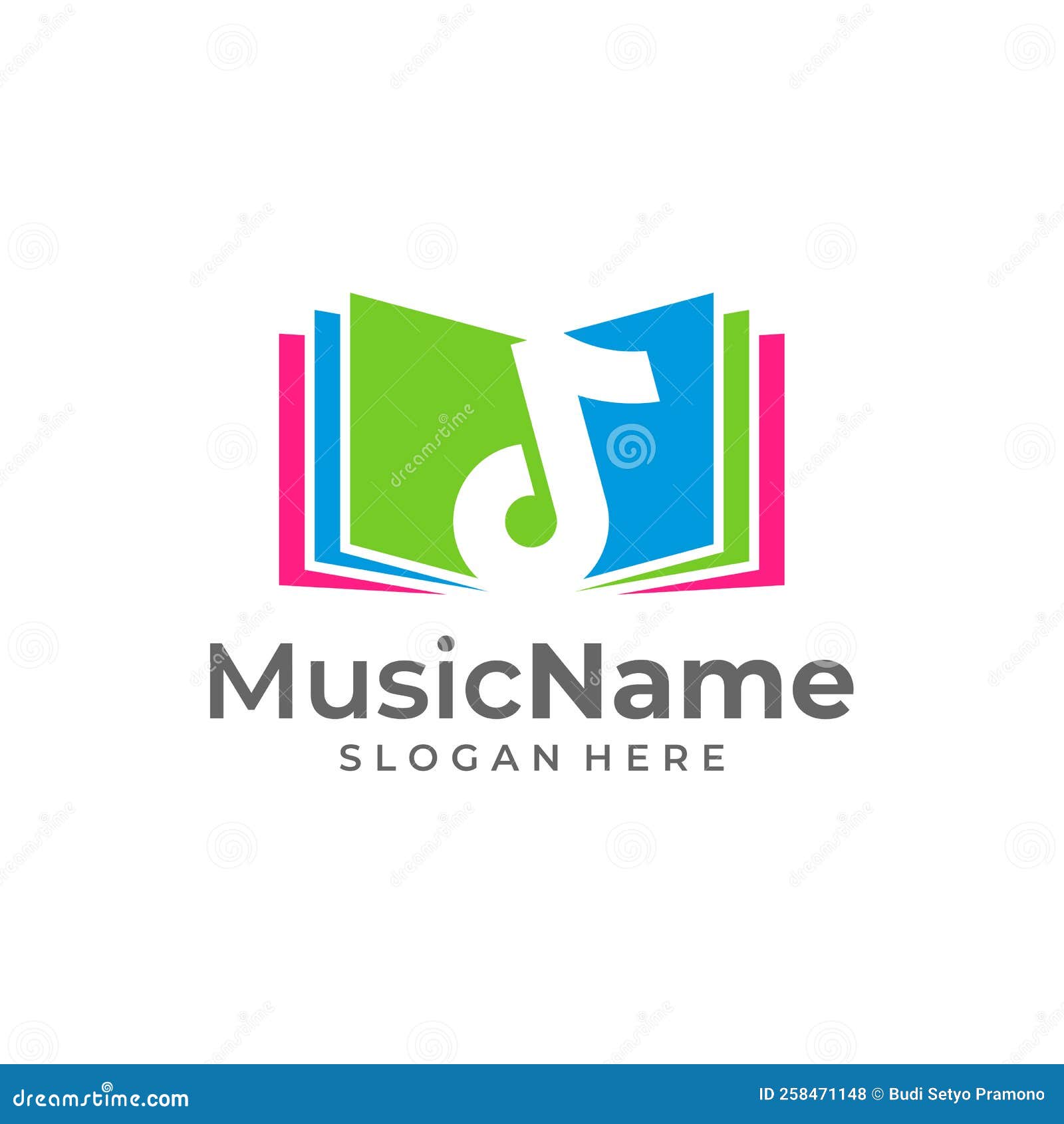 Music Book Logo Template Design Vector, Emblem, Design Concept ...