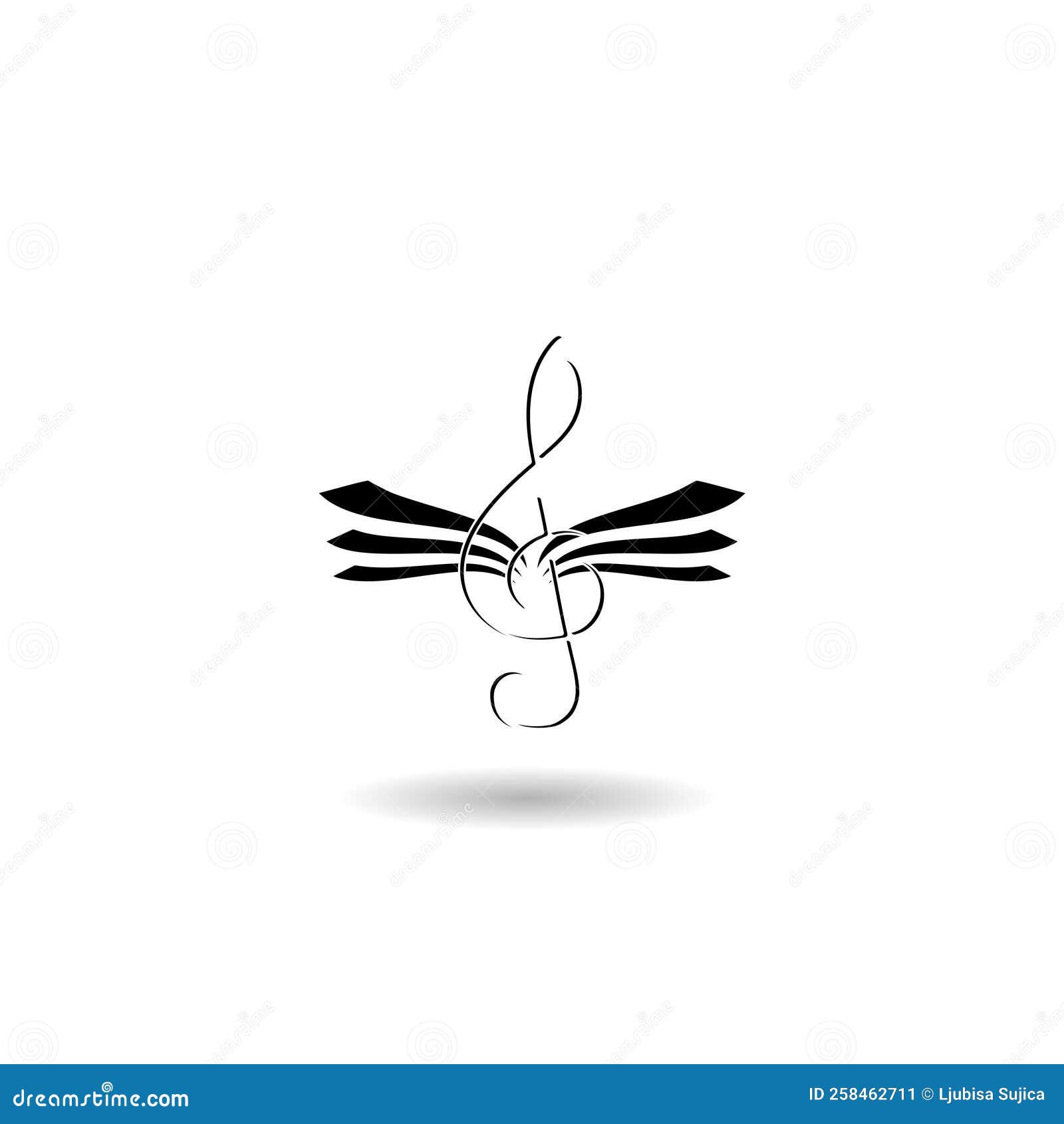 Music Book with Musical Note Icon Logo with Shadow Stock Vector ...