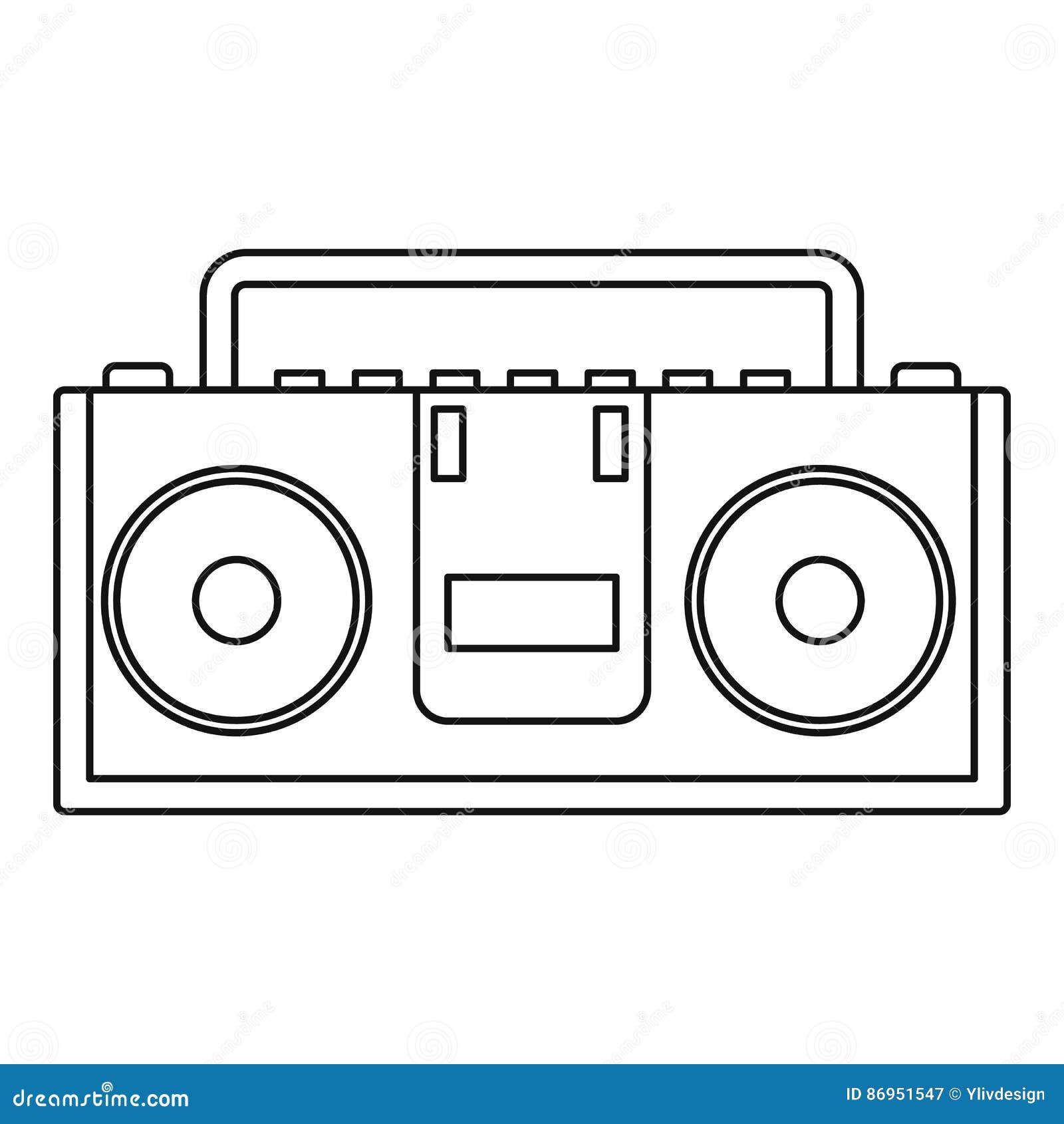 Music Boombox Icon, Outline Style Stock Vector - Illustration of ...