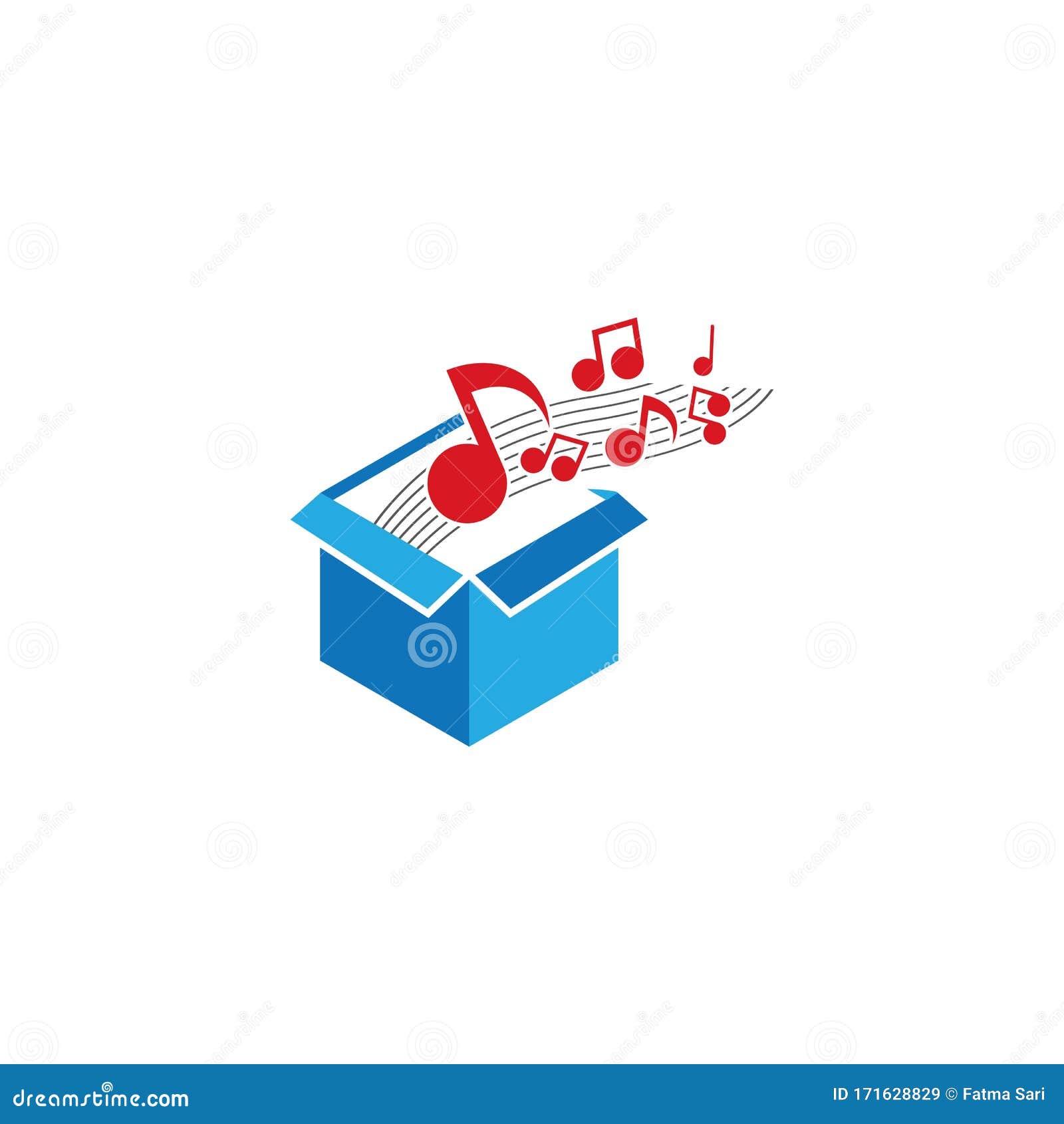 Music Box Logo Creative Vector Icon Stock Vector - Illustration of note ...