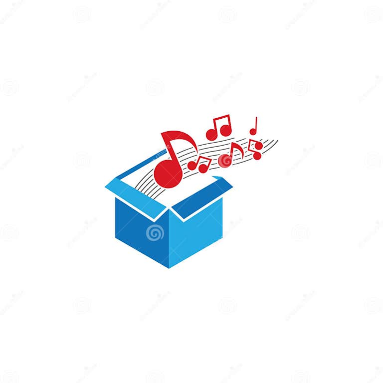 Music Box Logo Creative Vector Icon Stock Vector - Illustration of note ...
