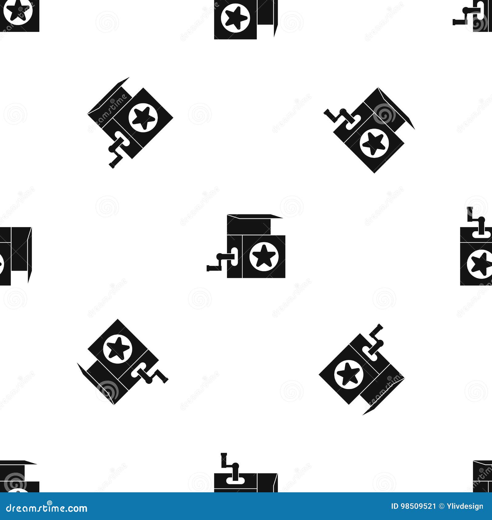 Music Box Pattern Seamless Black Stock Vector - Illustration of antique ...