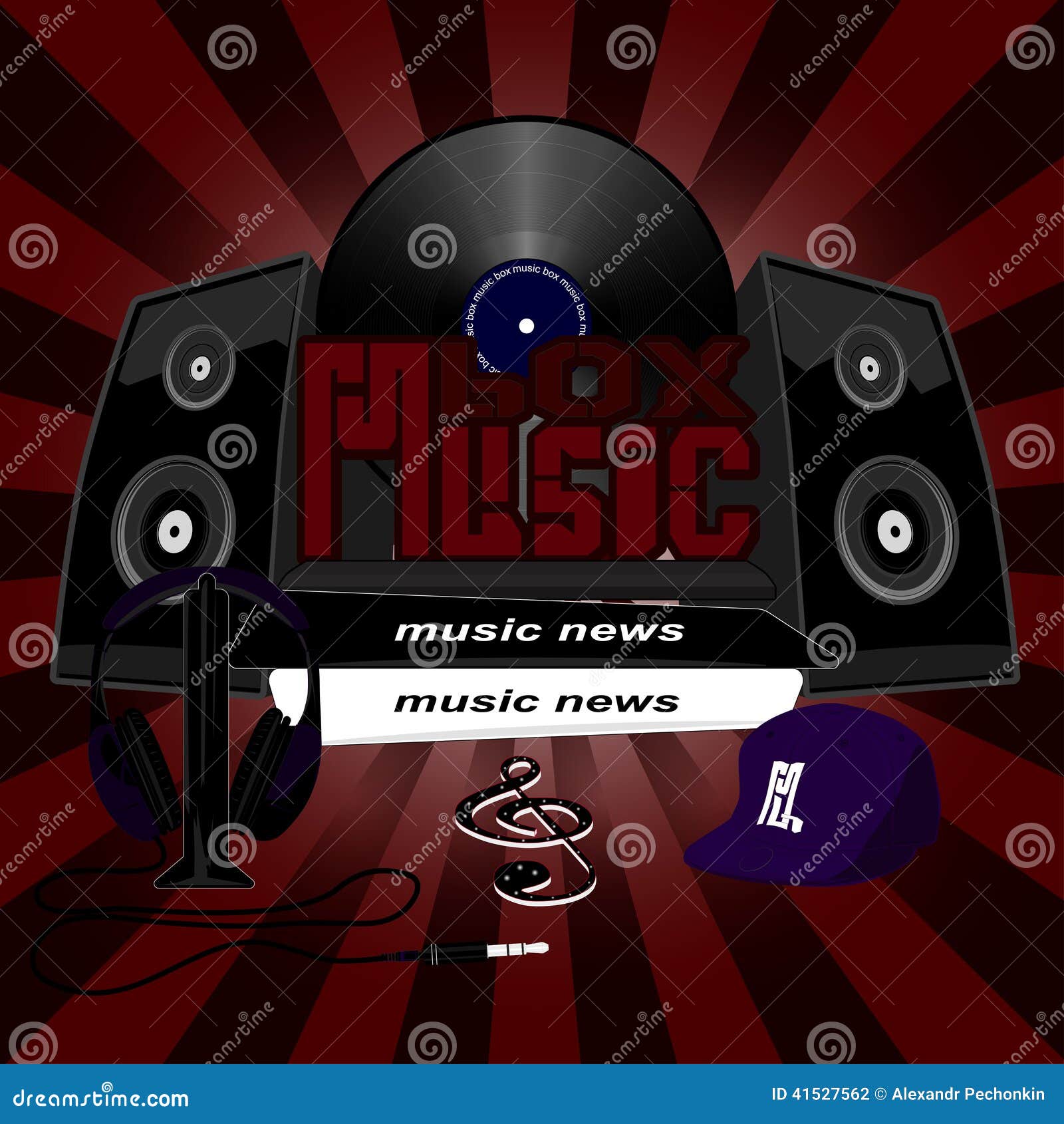 Music Box stock vector. Illustration of notes, equipment - 41527562