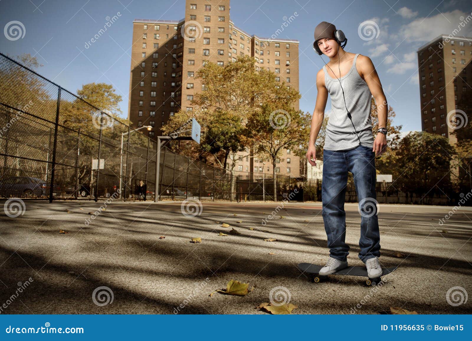 Music boy stock image. Image of happy, portrait, earphones - 11956635