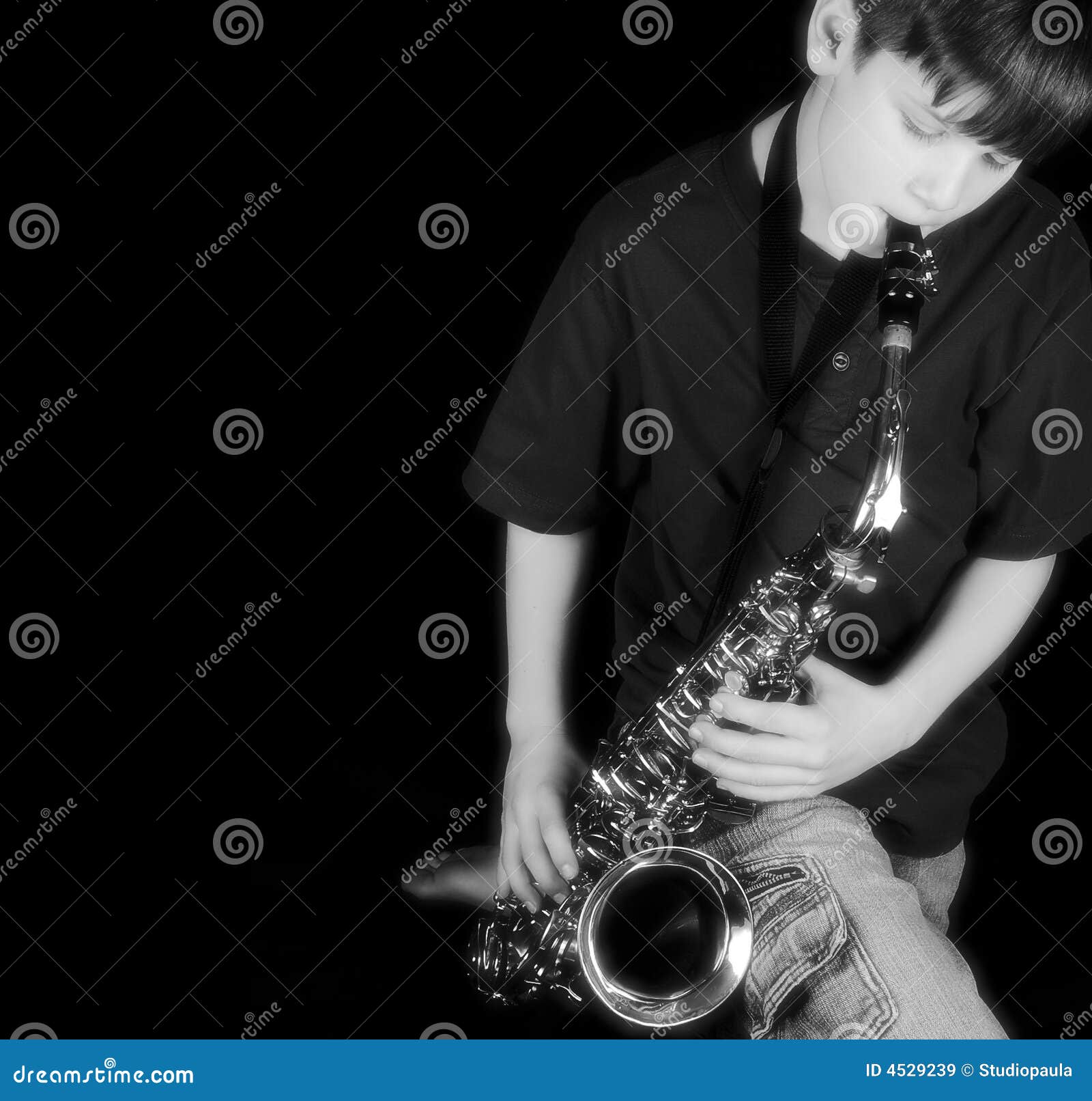 Music Boy stock image. Image of music, woodwind, child - 4529239