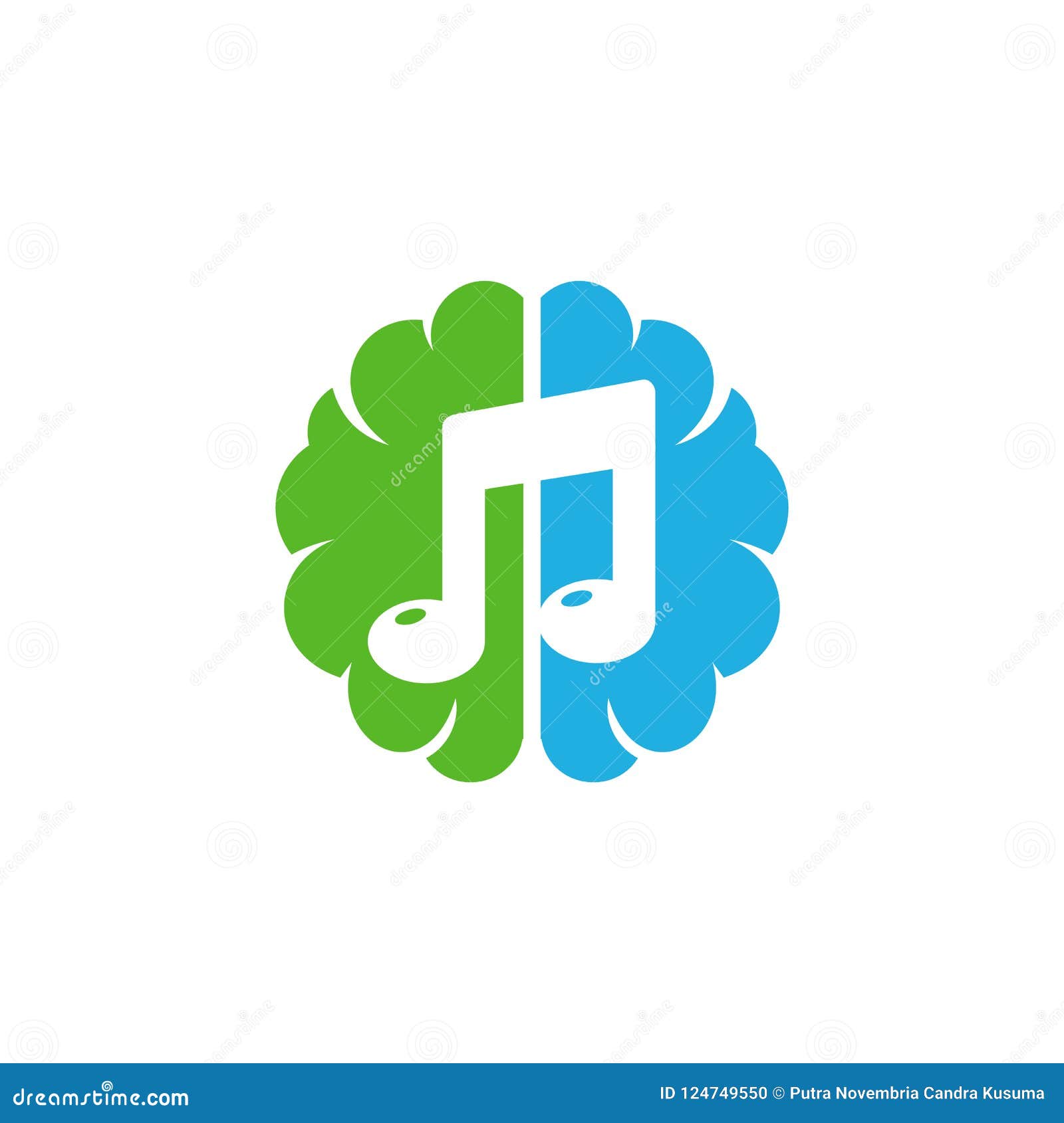 Music And Brain In Vintage Style. Jazz Tuba Or Trumpet. Hand Drawn ...