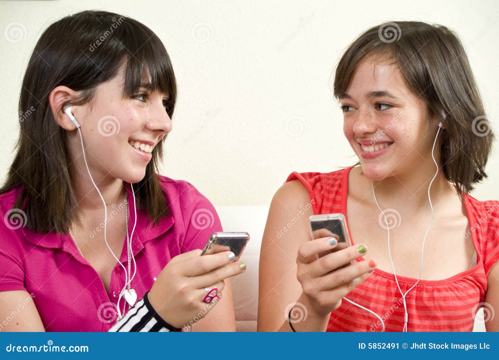 Music Break stock image. Image of cheery, buds, preteen - 5852491